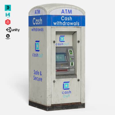 ATM Machine Outdoor Standing - 3D Model by GunsNTanks