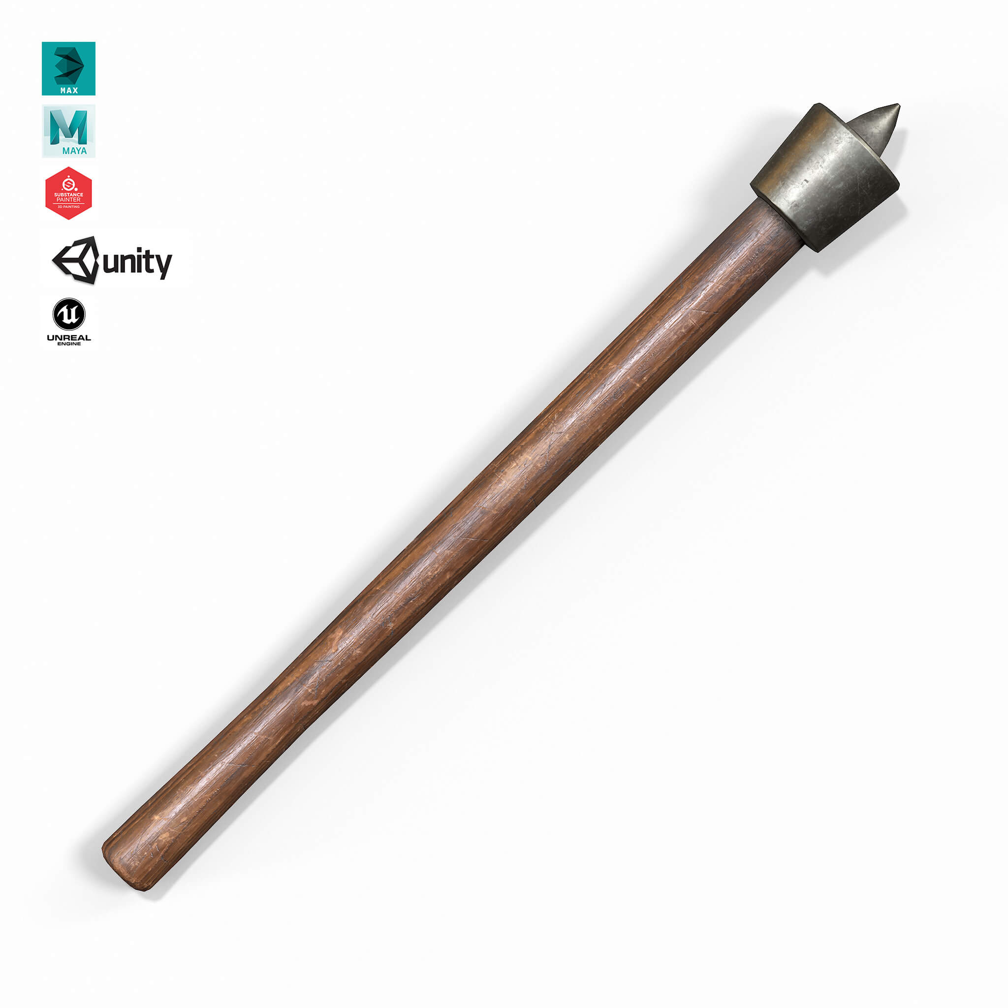 Melee Trench Club Iron Head - 3D Model by GunsNTanks