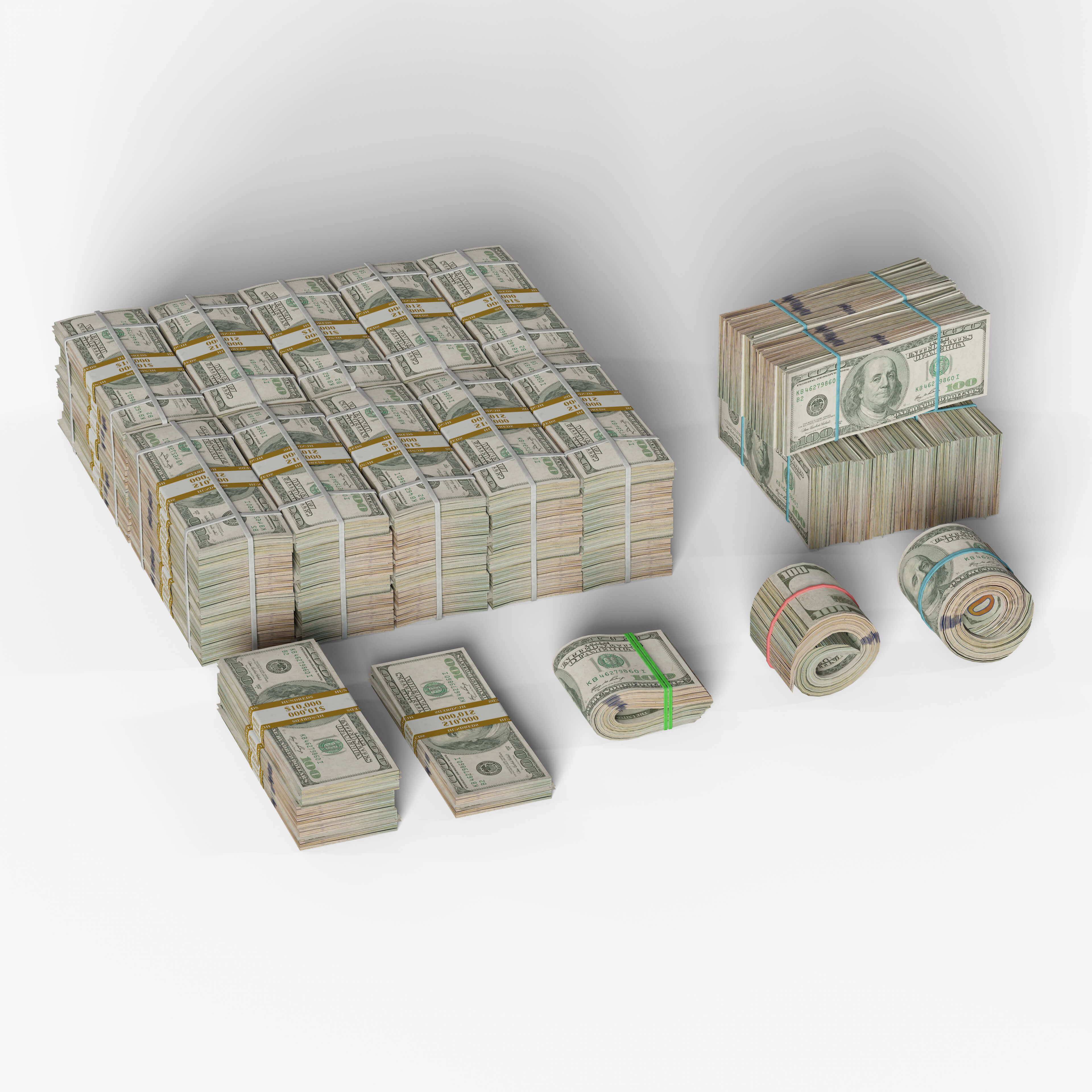 Money Stack Set - 3D Model by GunsNTanks