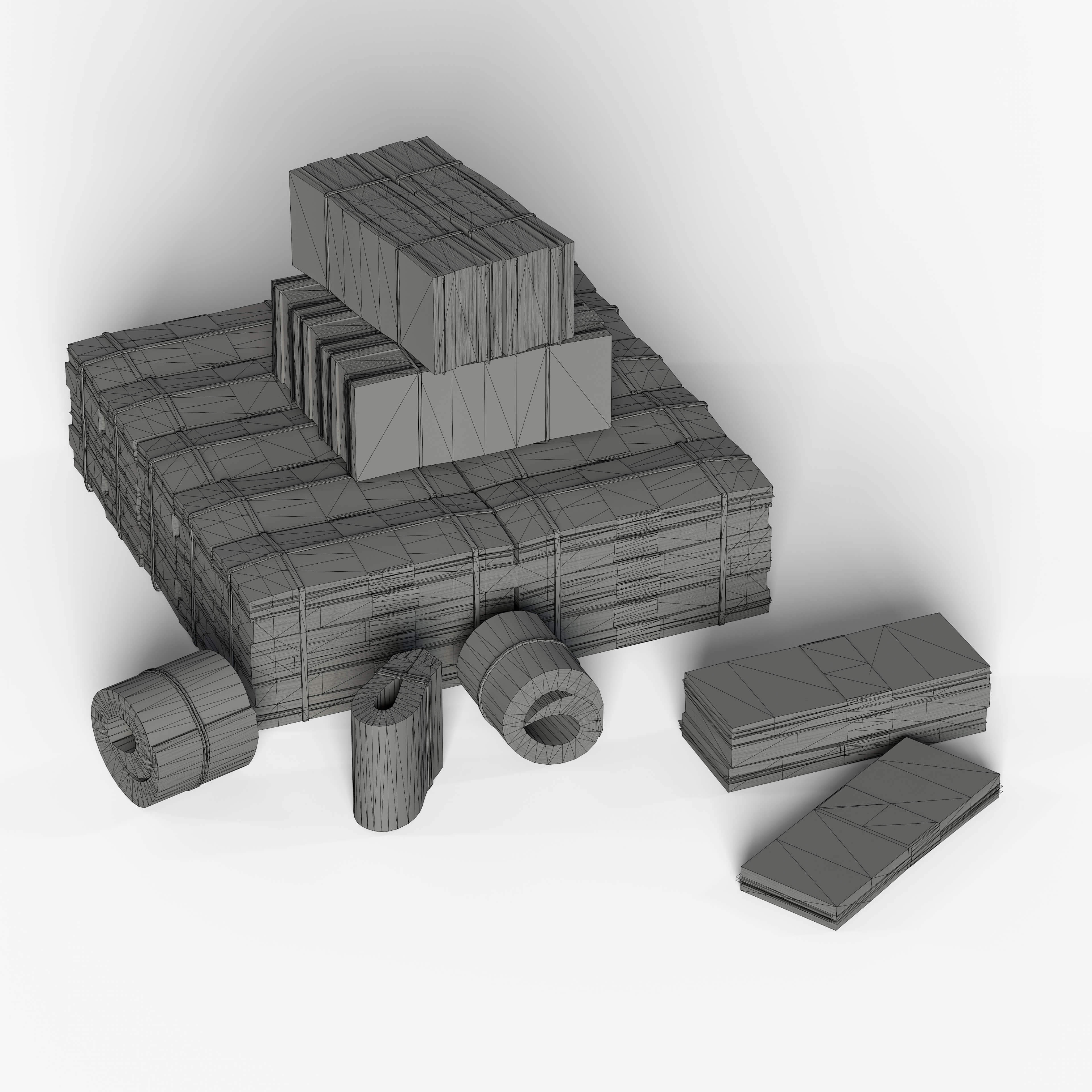Money Stack Set - 3D Model by GunsNTanks