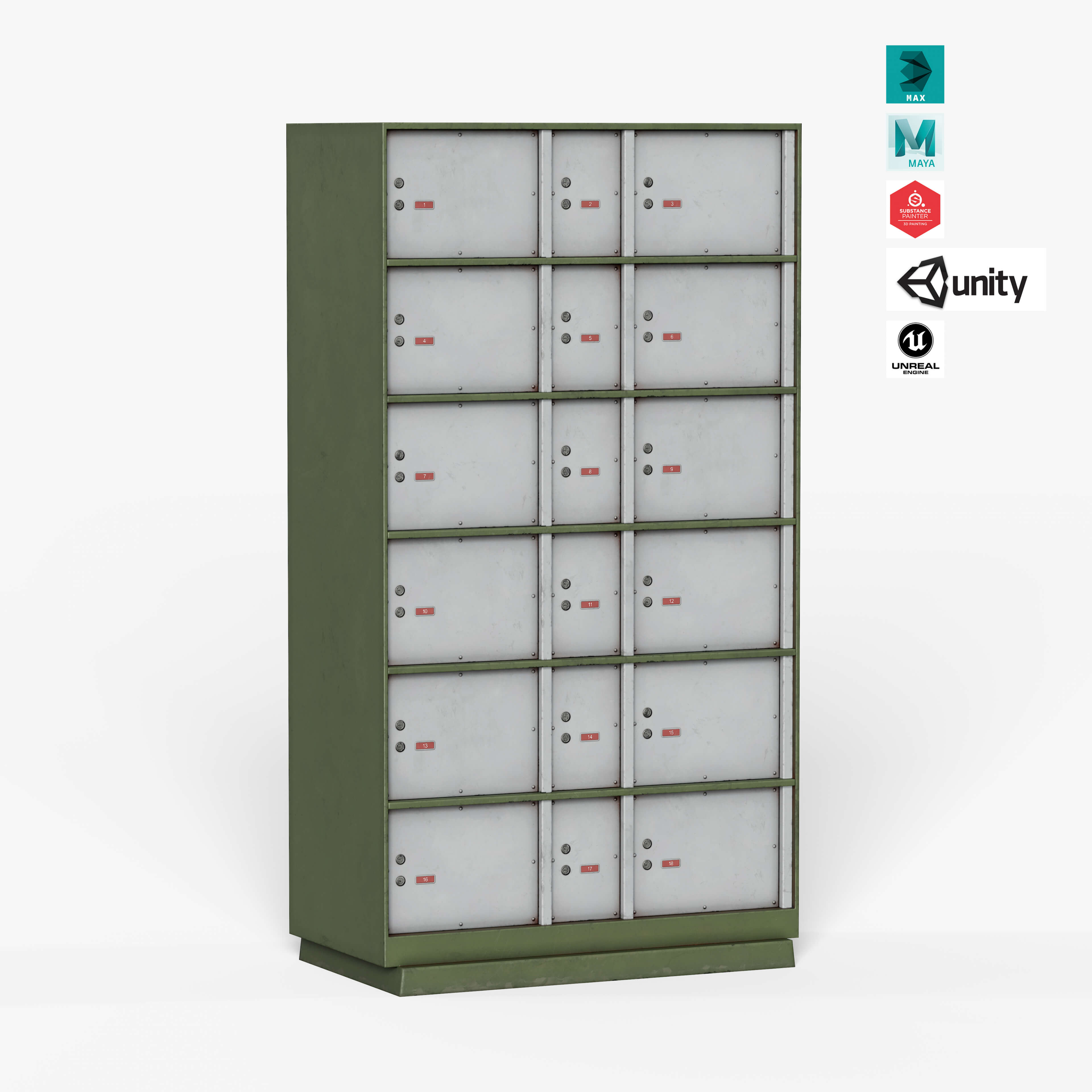 Safe Deposit Locker Set - 3D Model by GunsNTanks
