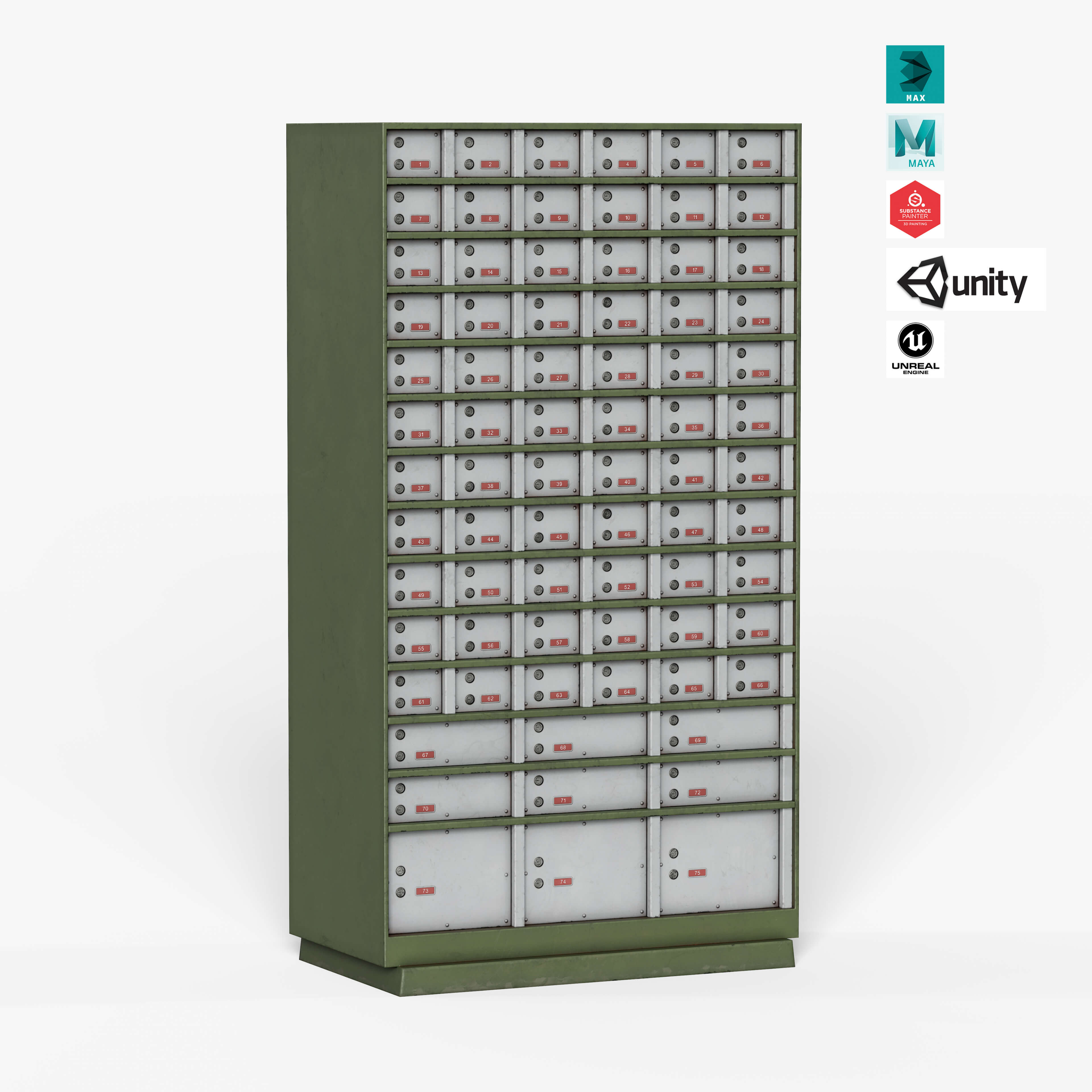 Safe Deposit Locker Set - 3D Model by GunsNTanks