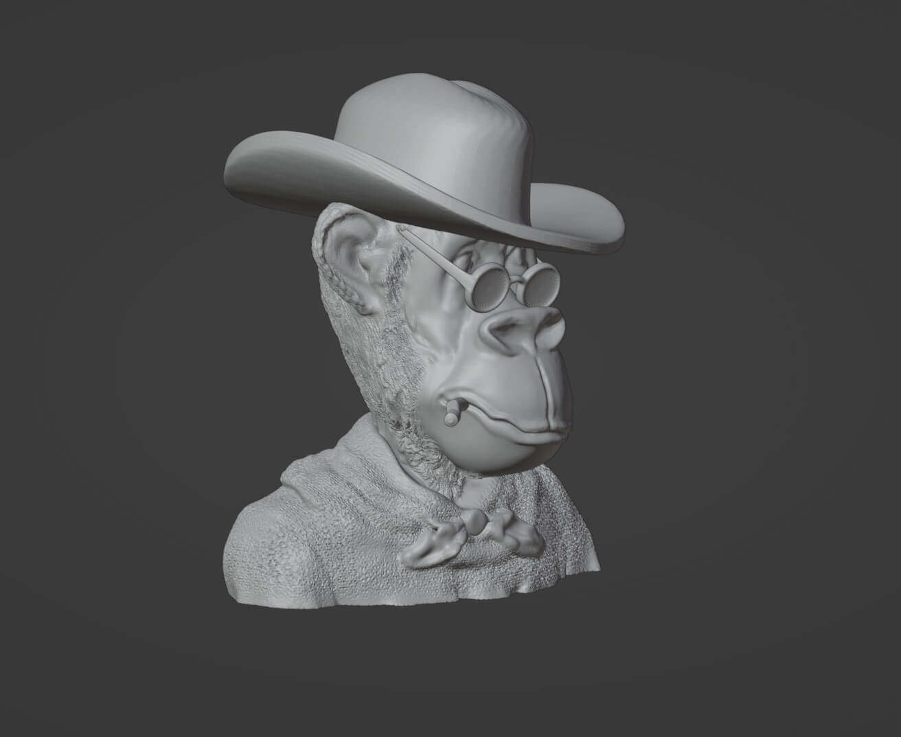 Cowboy Hat NFT Monkey - 3D Print Model by gurhansukuroglu