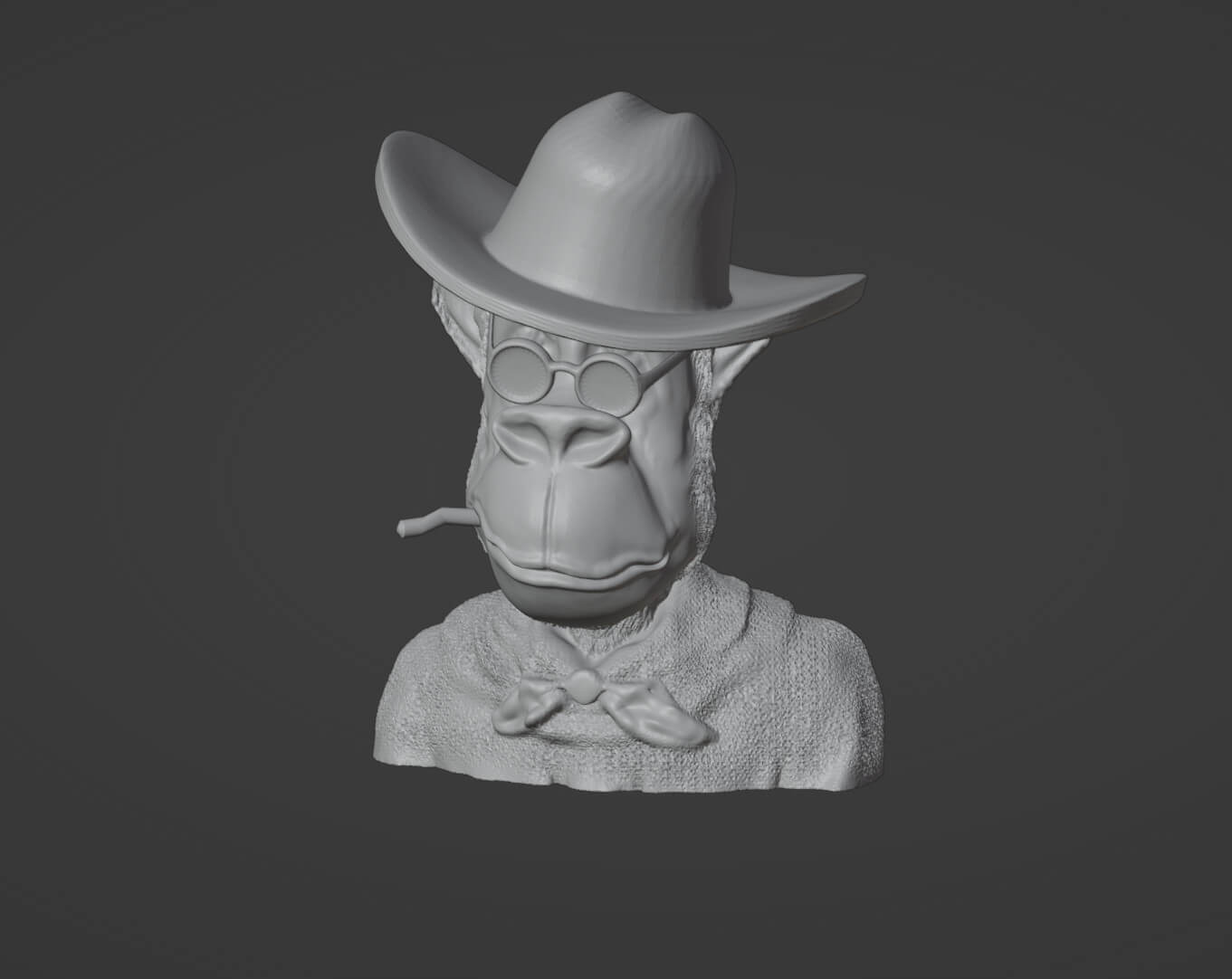 Cowboy Hat NFT Monkey - 3D Print Model by gurhansukuroglu