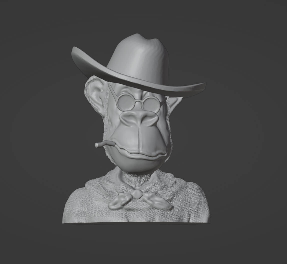 Cowboy Hat NFT Monkey - 3D Print Model by gurhansukuroglu