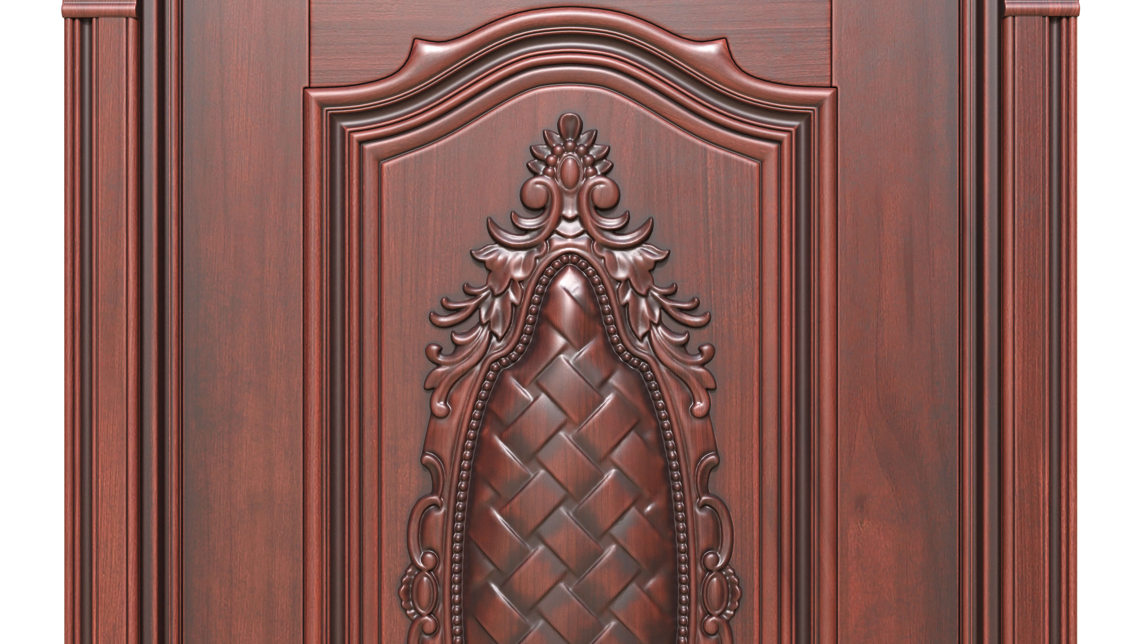 European Style Carved Solid Wood Door - 3D Model by guseguxiang