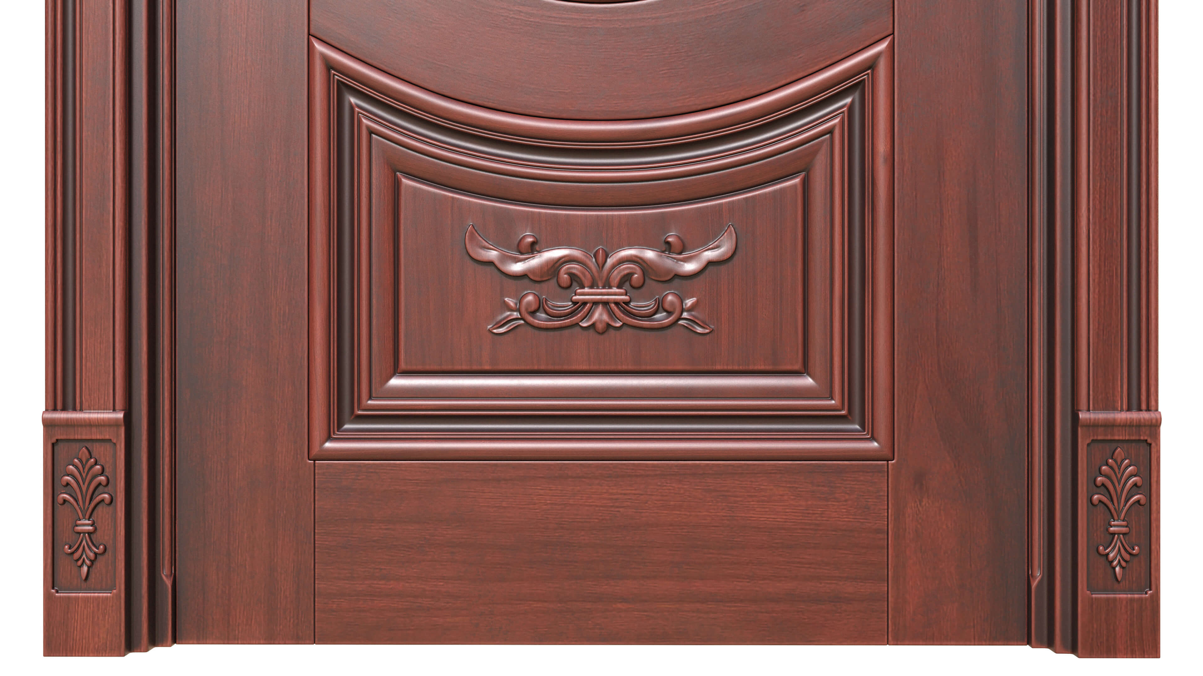 European Style Carved Solid Wood Door - 3D Model by guseguxiang