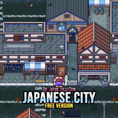 The Japan Collection: Japanese City - 2D Game Asset by GuttyKreum