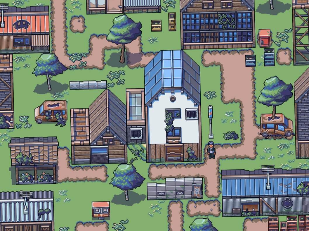 The Japan Collection: Overgrown Backstreets - 2D Game Asset by GuttyKreum