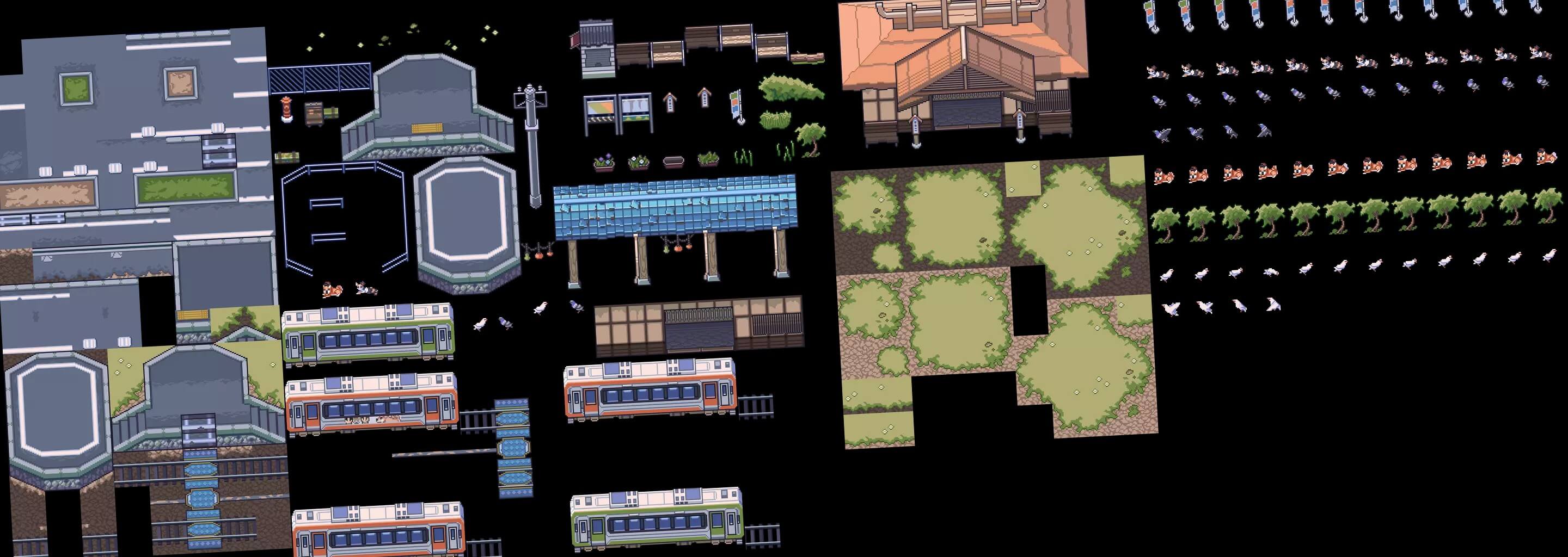 The Japan Collection: Train Station - 2D Game Asset by GuttyKreum