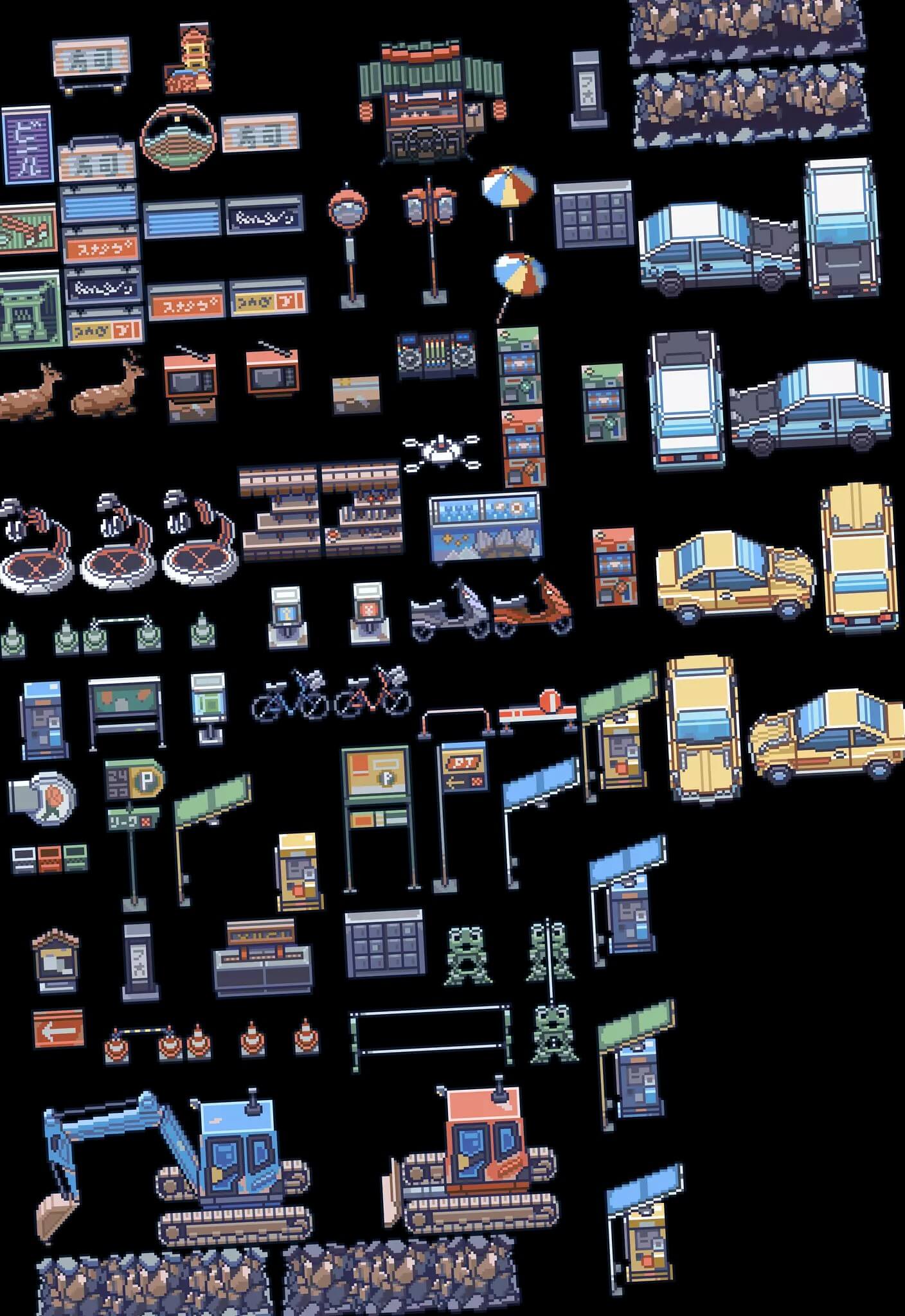 The Japan Collection: Urban Accessories - 2D Game Asset by GuttyKreum