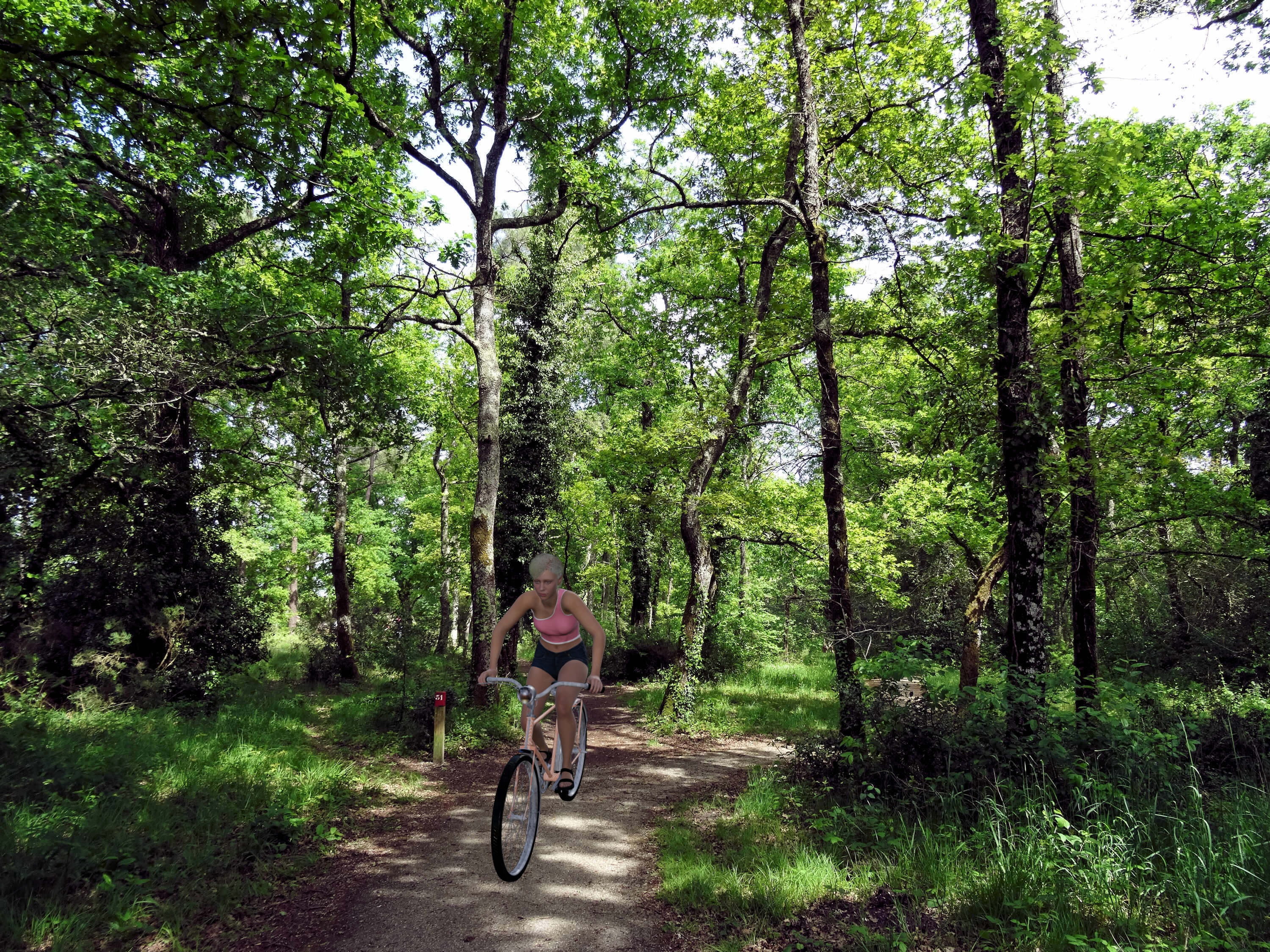 Grandpa bicycle 3D Render, Digital Art by guy91600