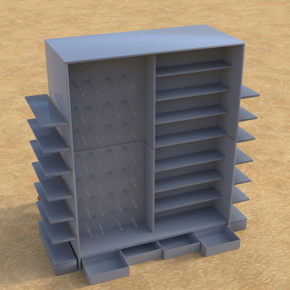 Shelving on return from vacation 3D Render by guy91600