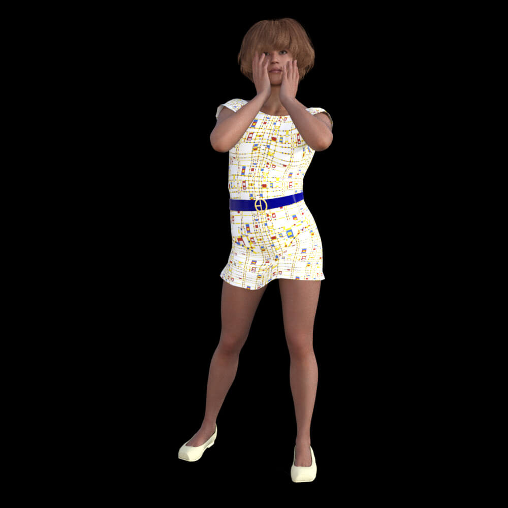 Mondrian Boogie Woogie Dress for G9F - Daz Content by guy91600