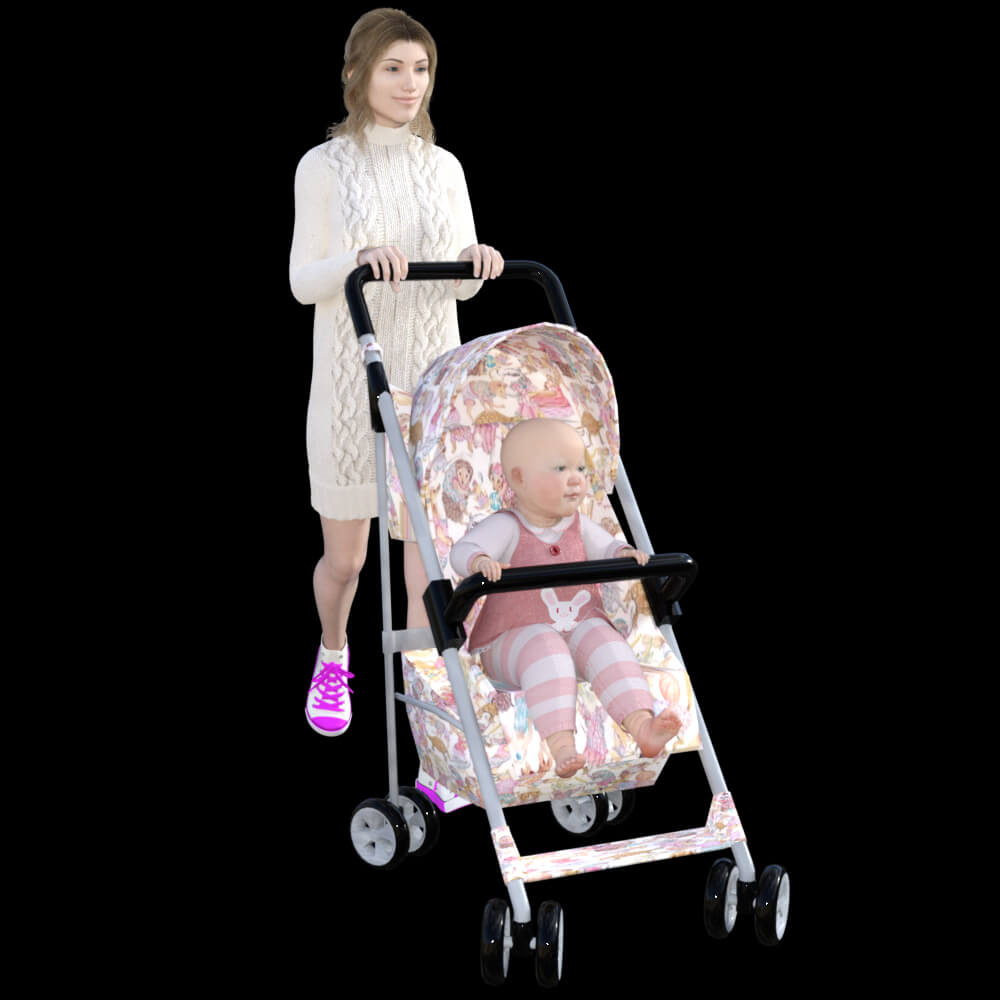 Strollerv2 for All Genesis Baby - Daz Content by guy91600