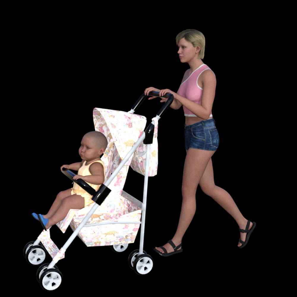 Strollerv2 for All Genesis Baby - Daz Content by guy91600