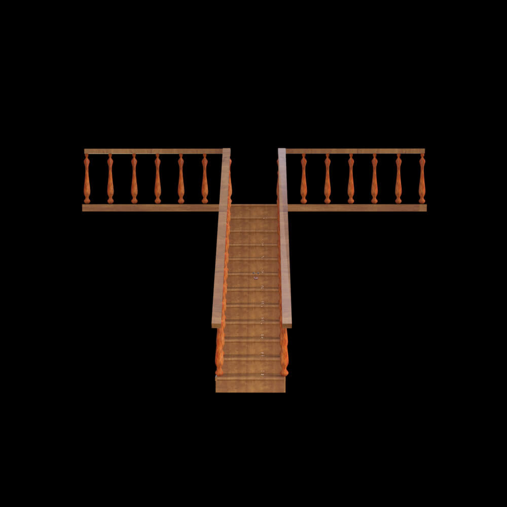 T Shaped Staircase - Daz Content by guy91600