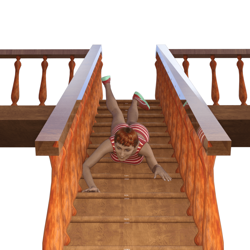 T Shaped Staircase - Daz Content by guy91600