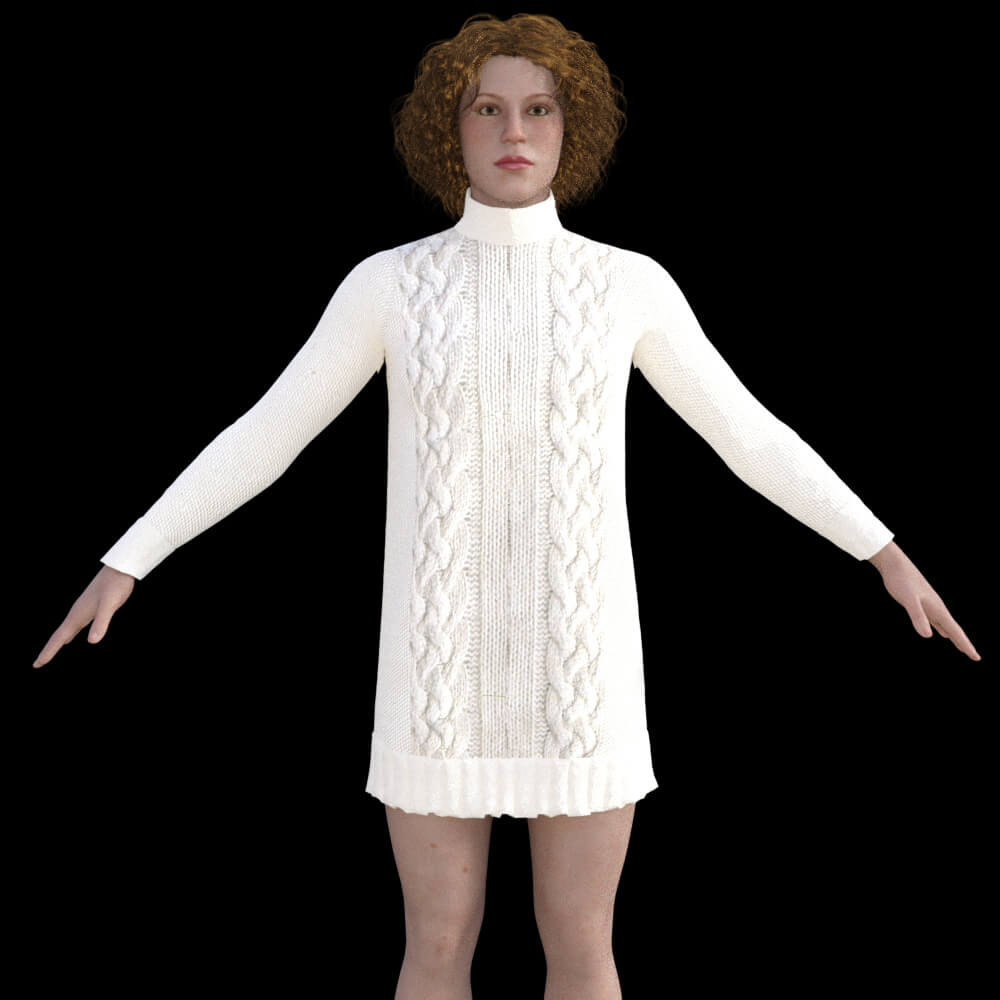 Turtleneck Wool Dress for G9F - Daz Content by guy91600