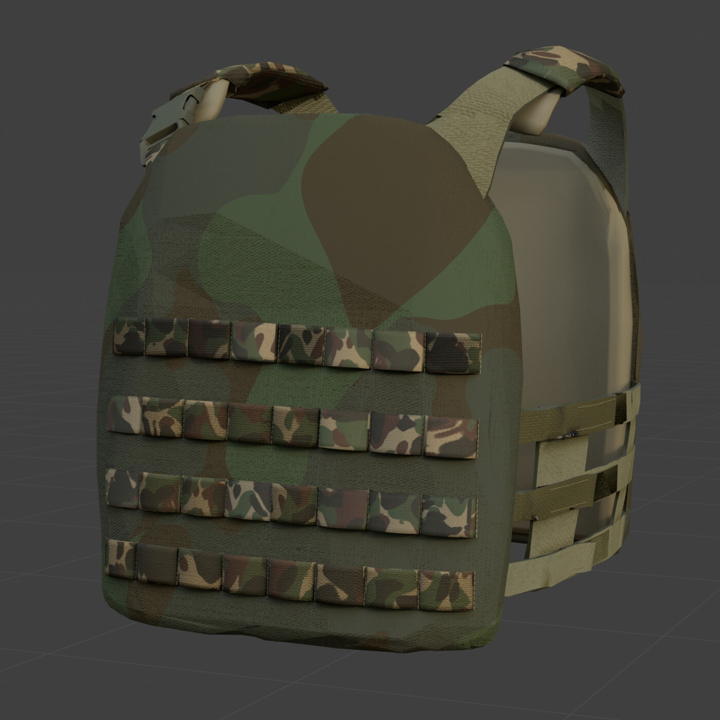 Plate Carrier Vest Molle Military Soldier Camo - 3D Model by Guyonetheonly