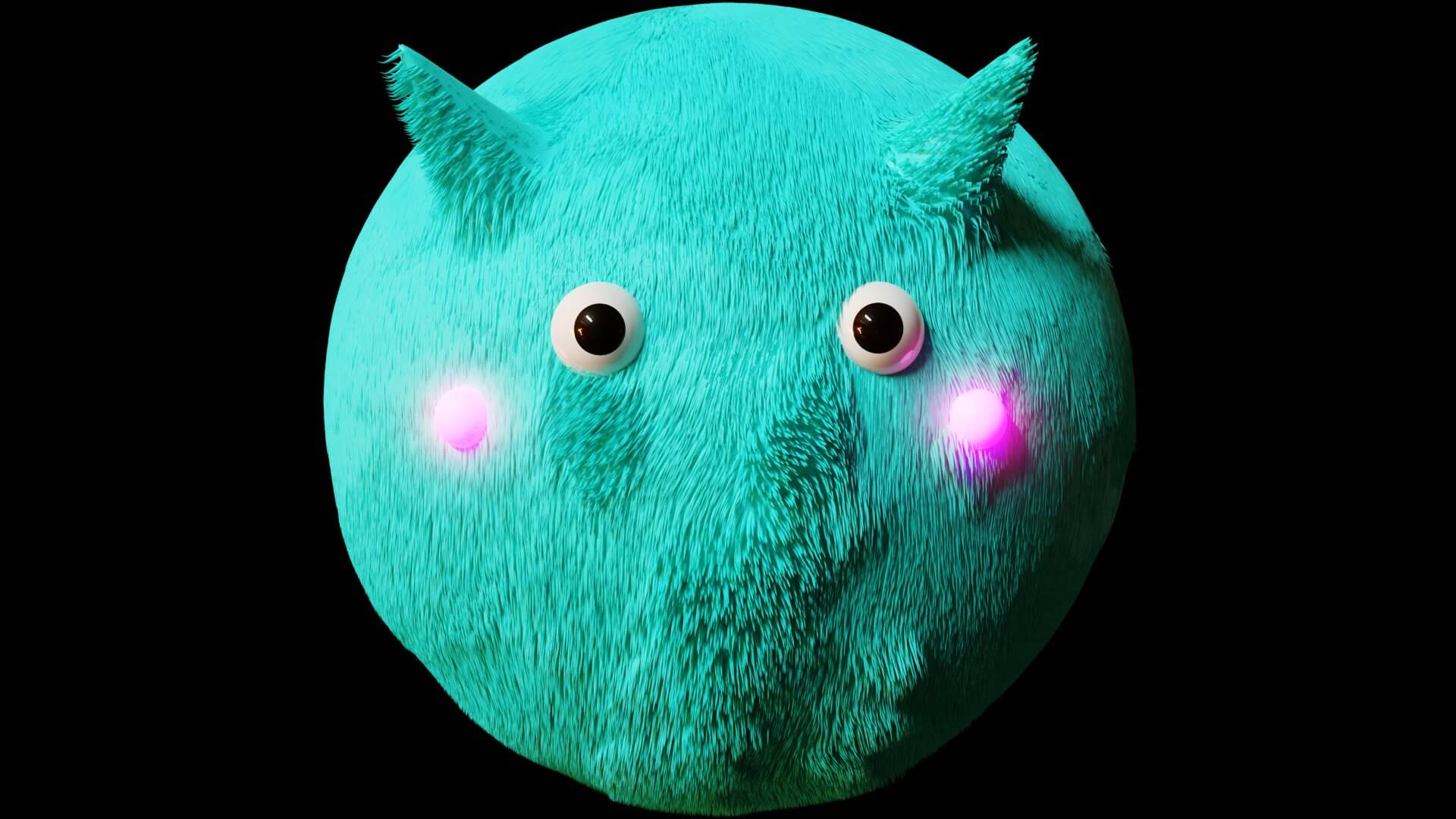 Cute Fluffy Ball Character - 3D Model by gvart