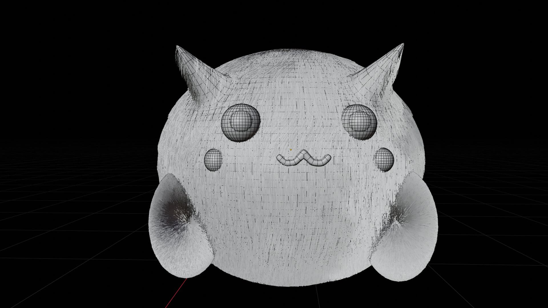 Cute Fluffy Ball Character - 3D Model by gvart