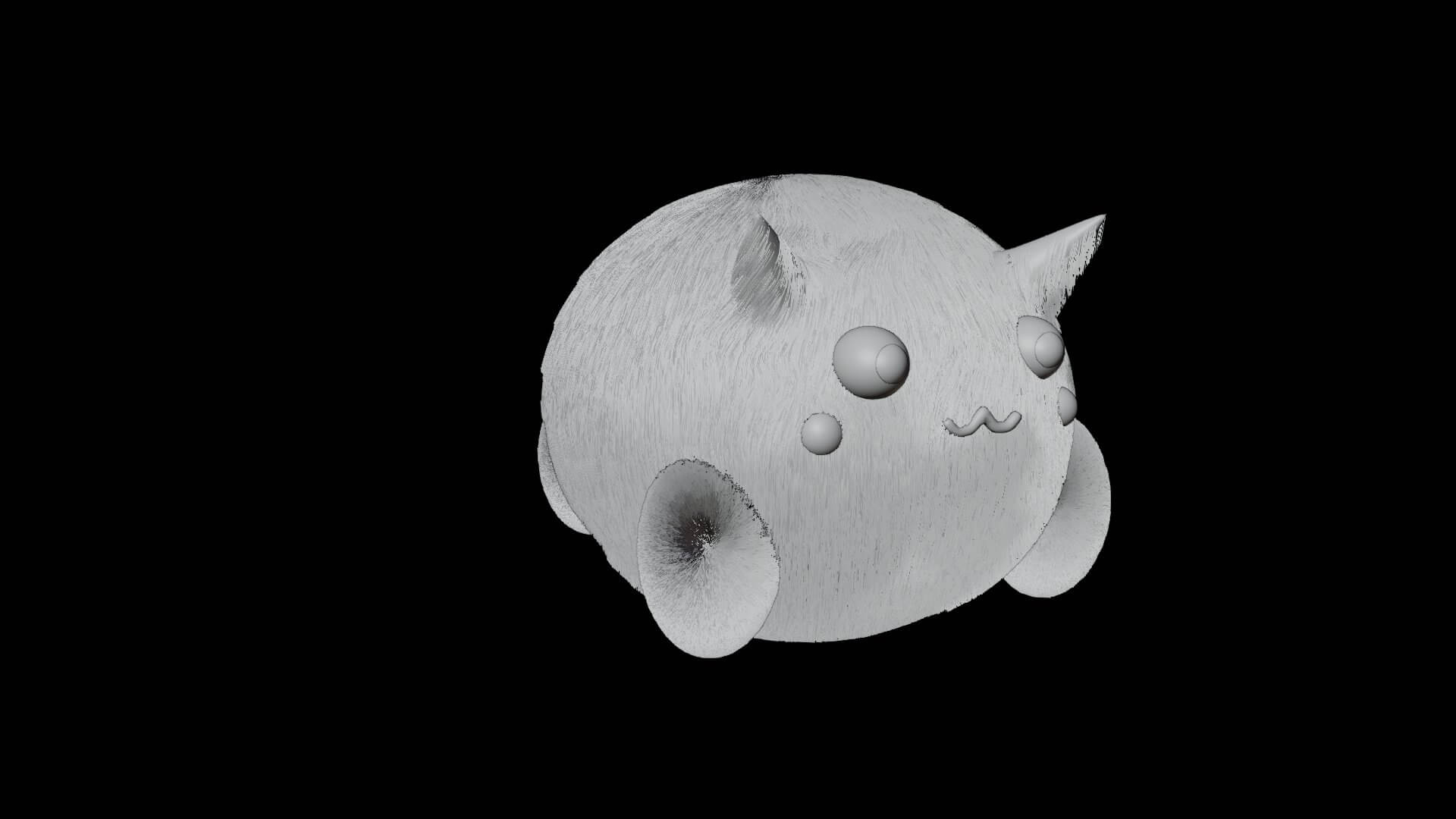 Cute Fluffy Ball Character - 3D Model by gvart