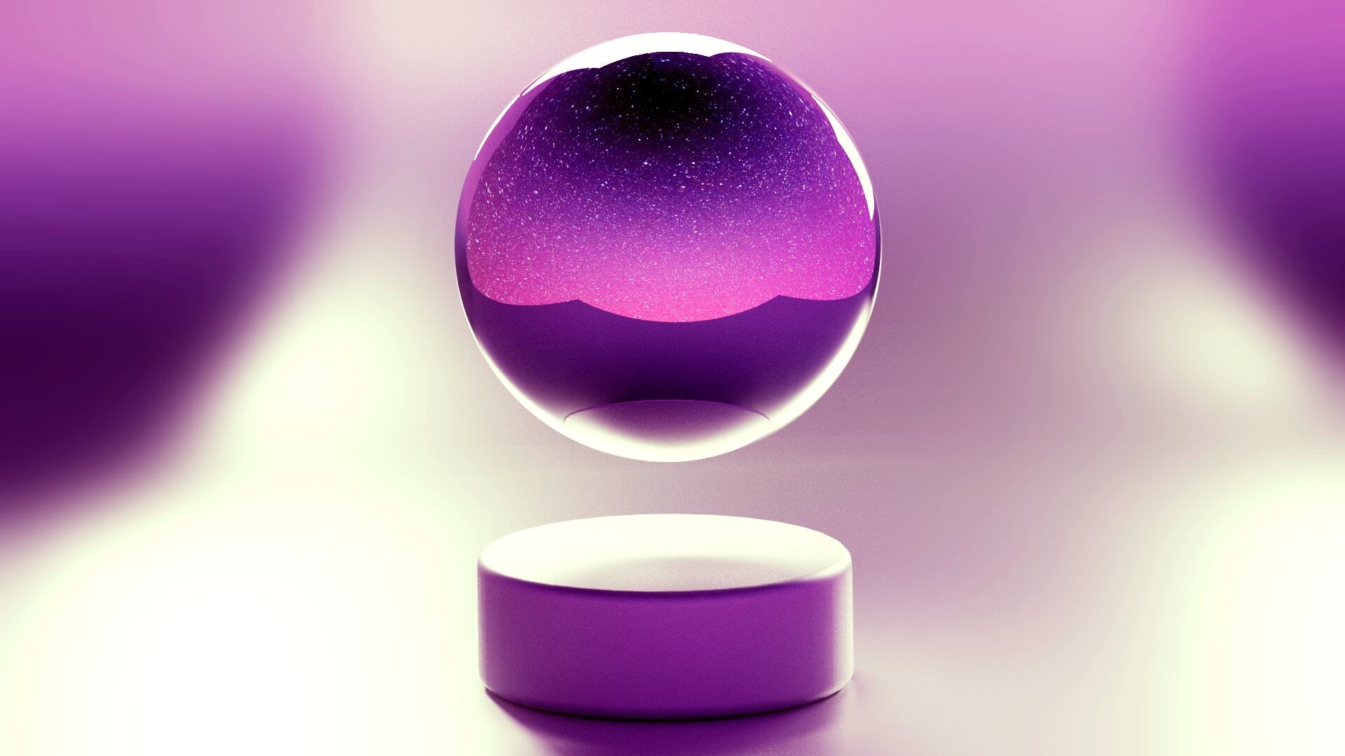 Floating Magic Spheres Galaxy and Stars Reflected - Free 3D Model by gvart