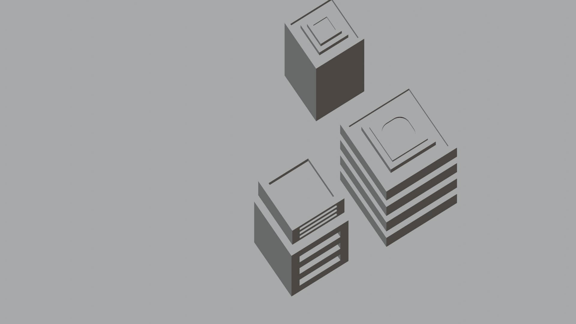 Isometric Purple Building - 3D Model by gvart