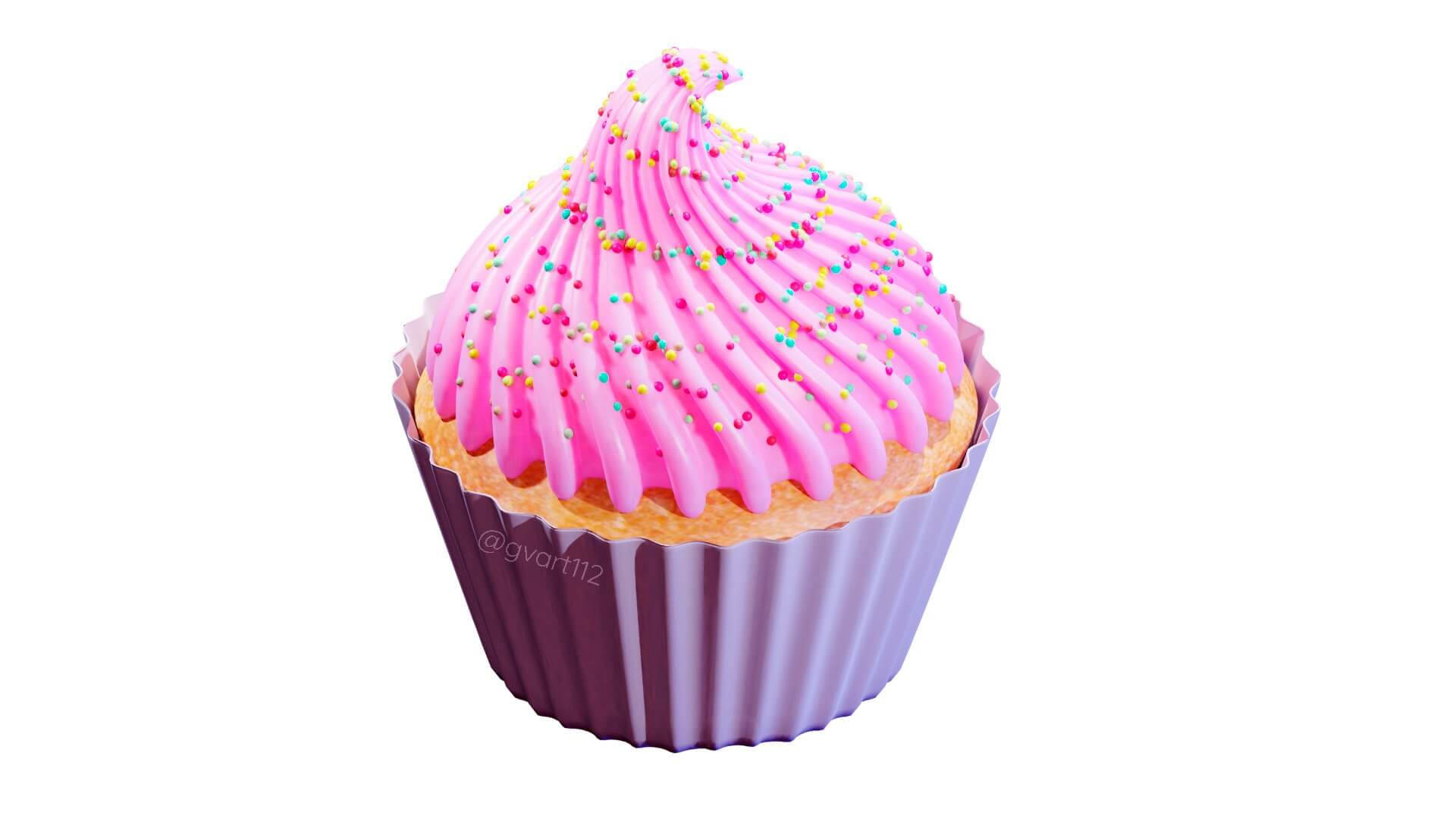 Pink Cupcake - 3D Model by gvart