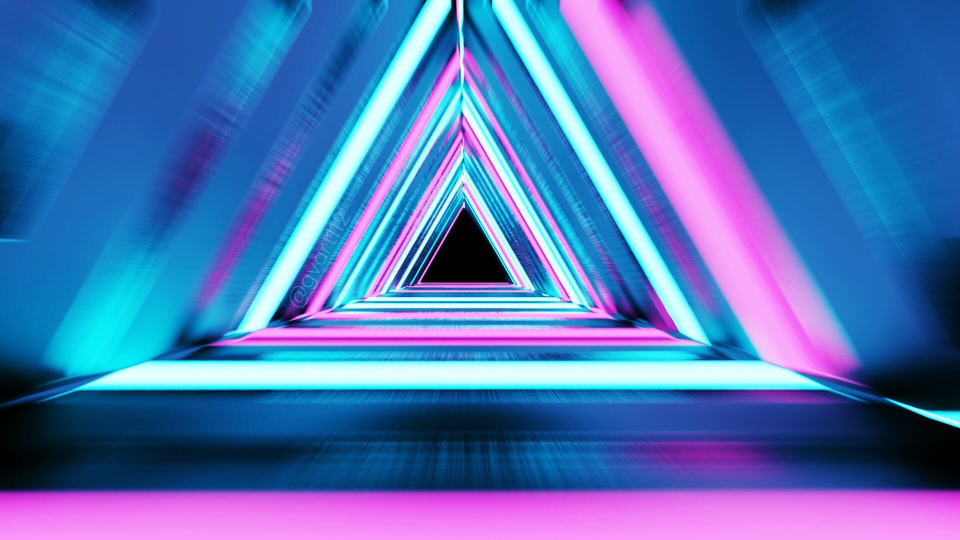 Triangular Tunnel Animated - 3D Model by gvart