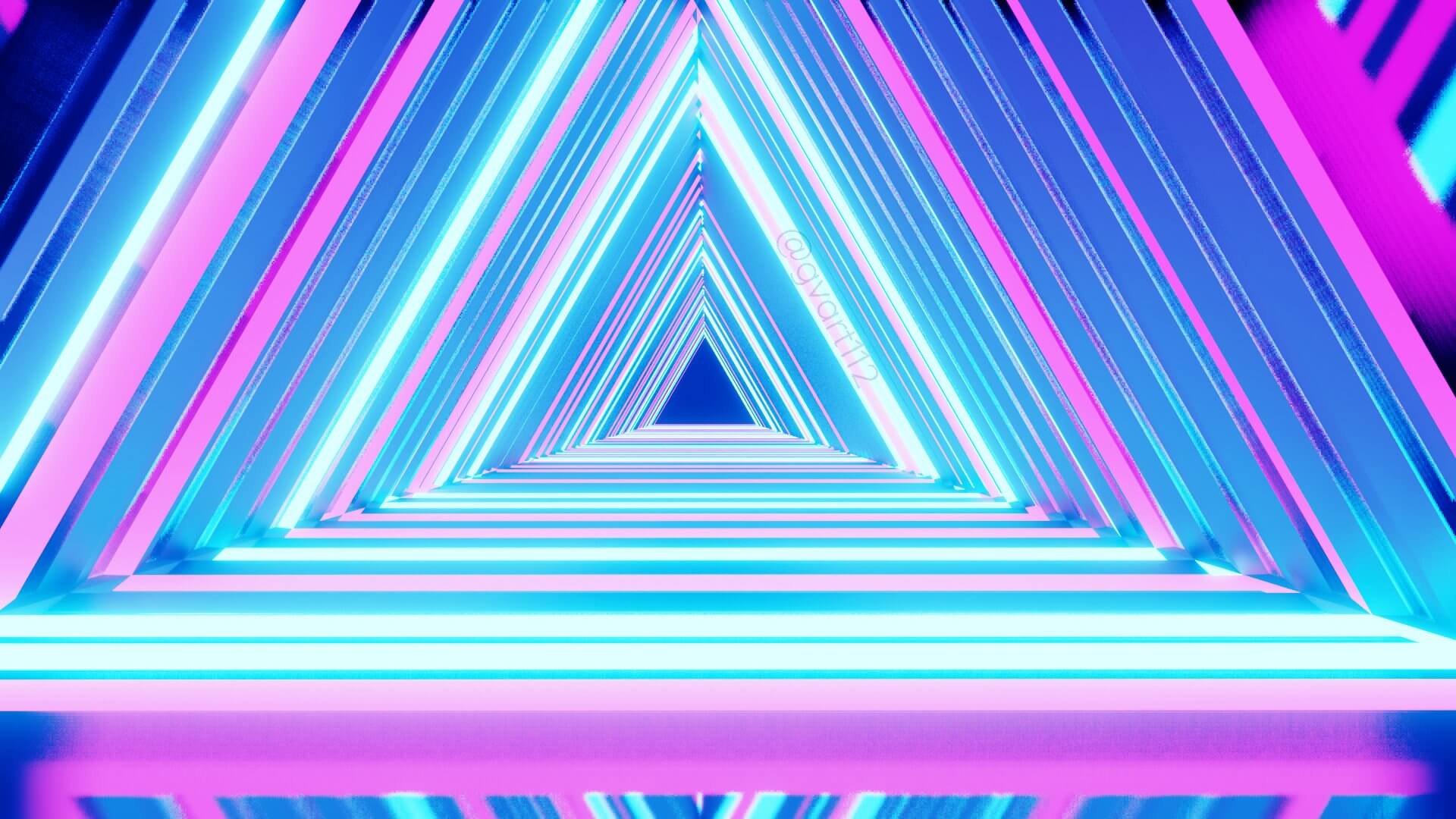 Triangular Tunnel Animated - 3D Model by gvart