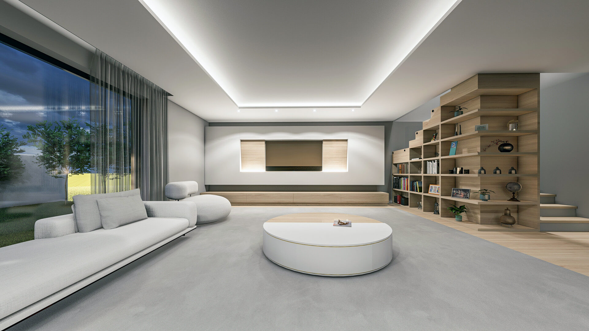 Contemporary Living Room - 3D Model by GVelhinho