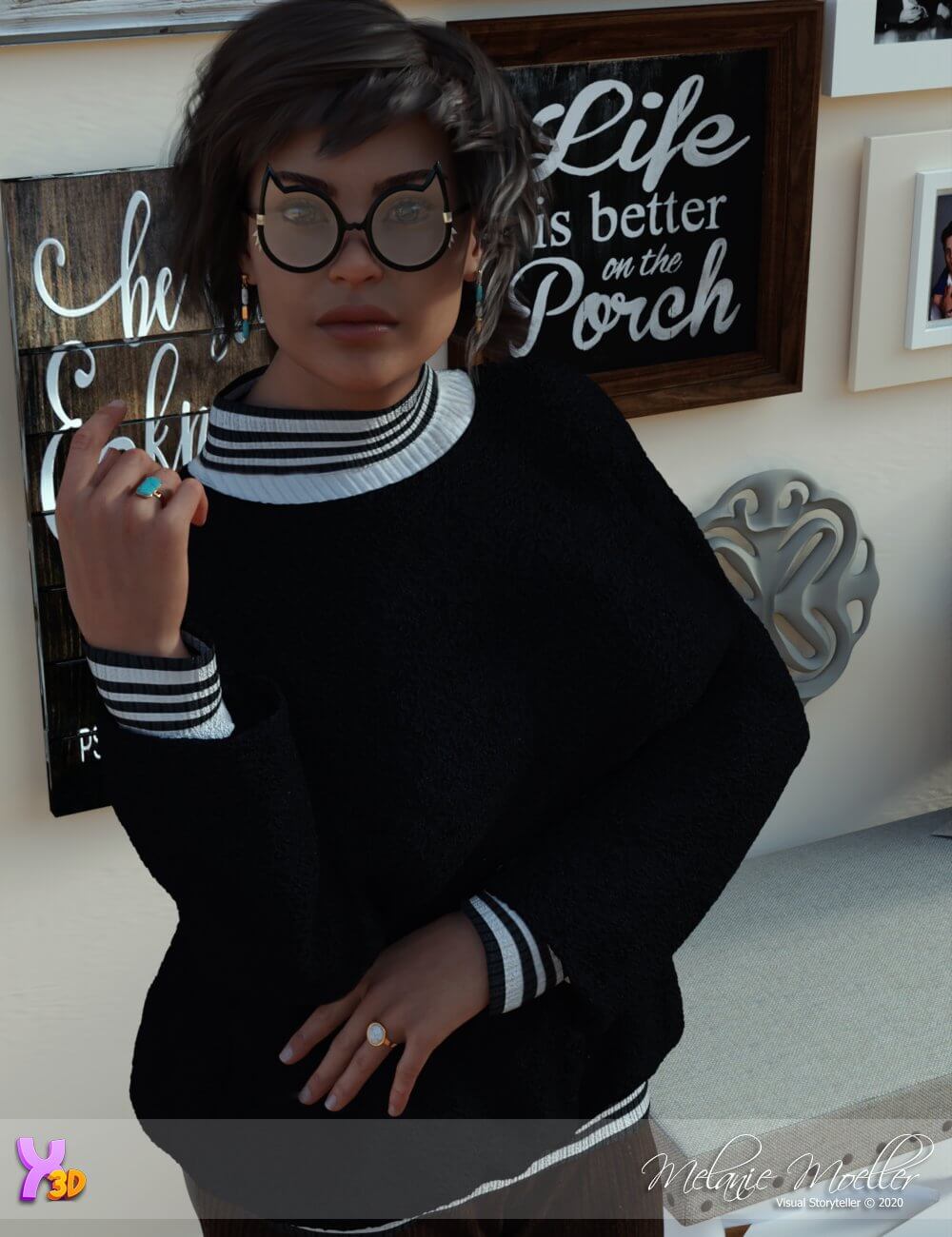 Jessica 3D Render, Digital Art by gwasanee