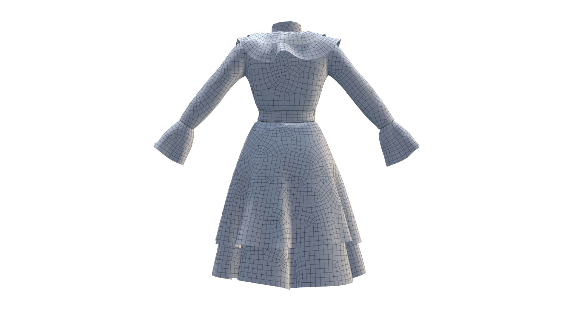 Gothic Ruffle Coat Dress - 3D Model by H3afDya