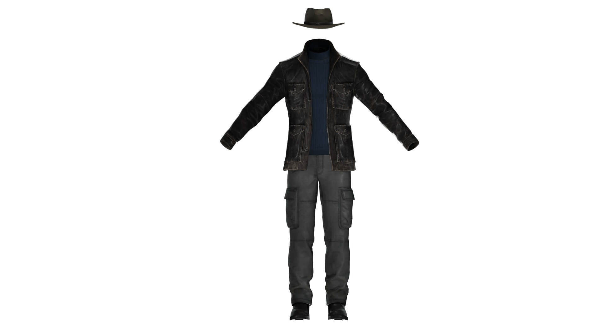 Male Cloth With Hat - 3D Model by H3afDya