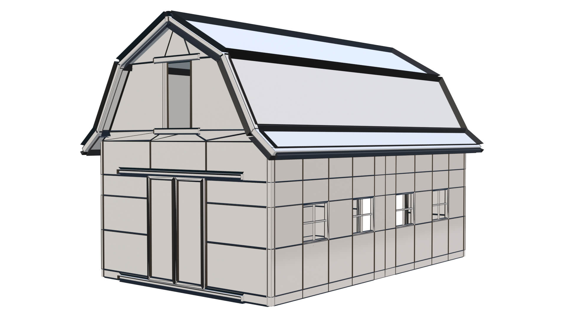 Wooden Barn House - 3D Model by H3afDya