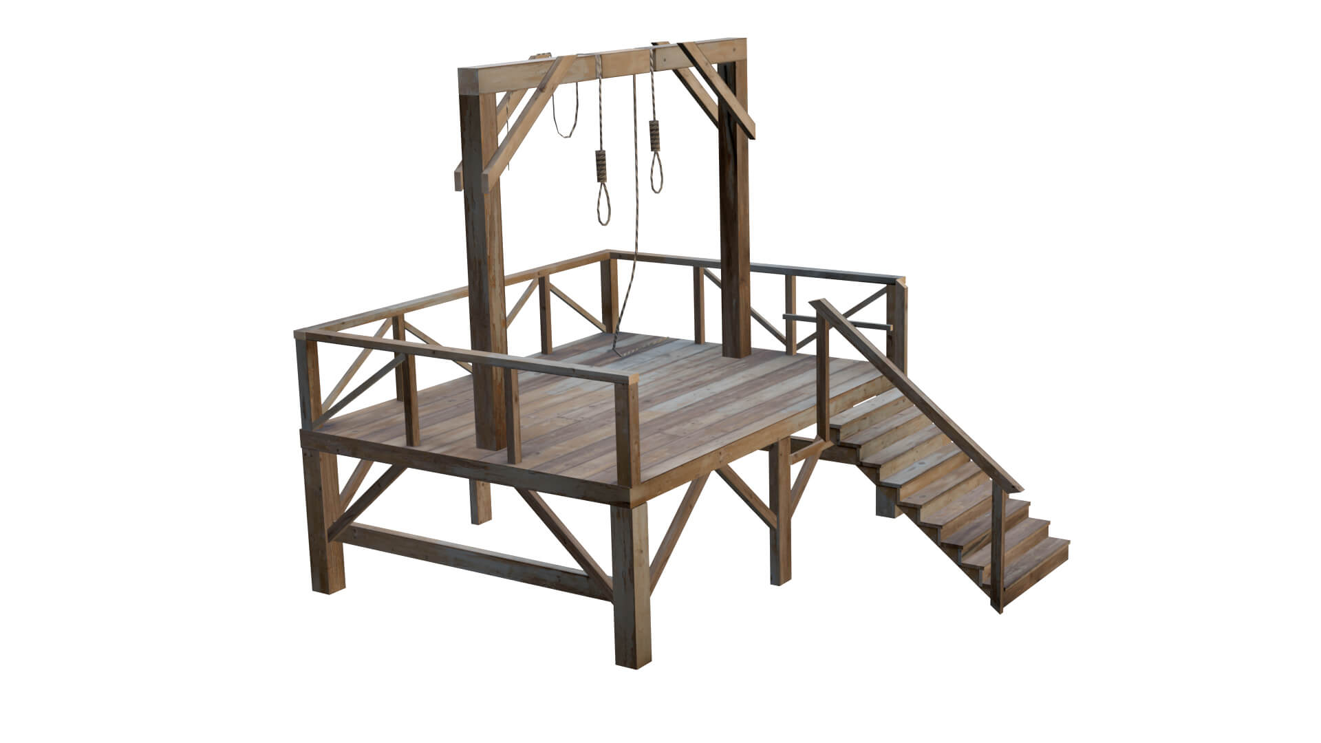 Low Poly Gallows - 3D Model by H3afDya