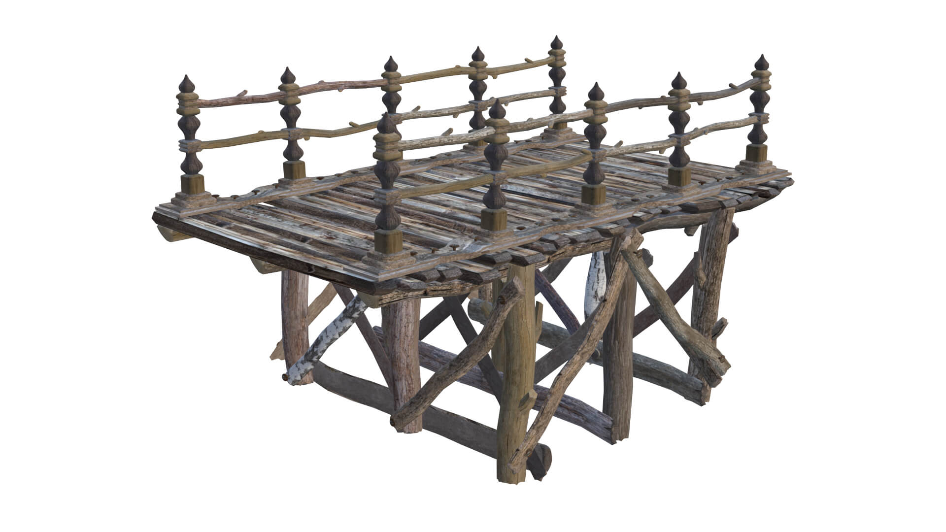 Wooden Bridge - 3D Model by H3afDya