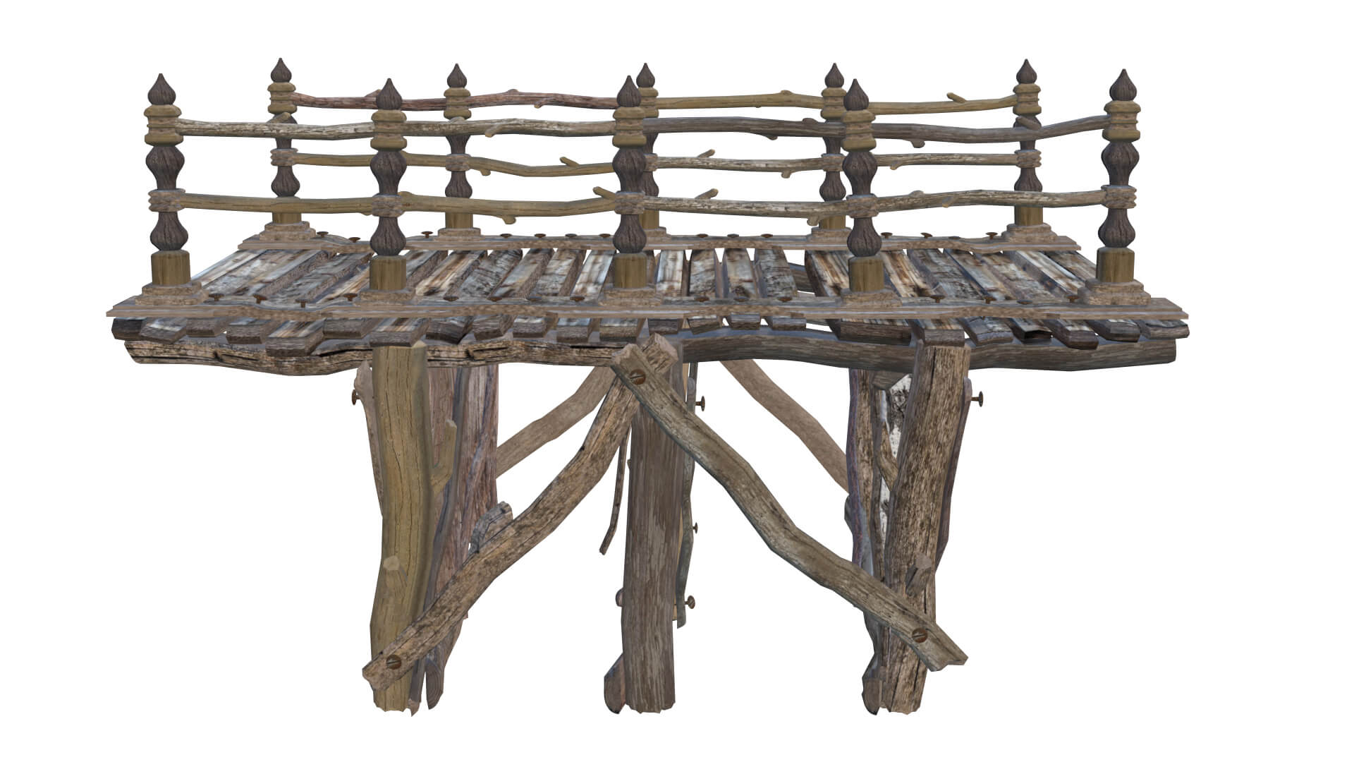 Wooden Bridge - 3D Model by H3afDya