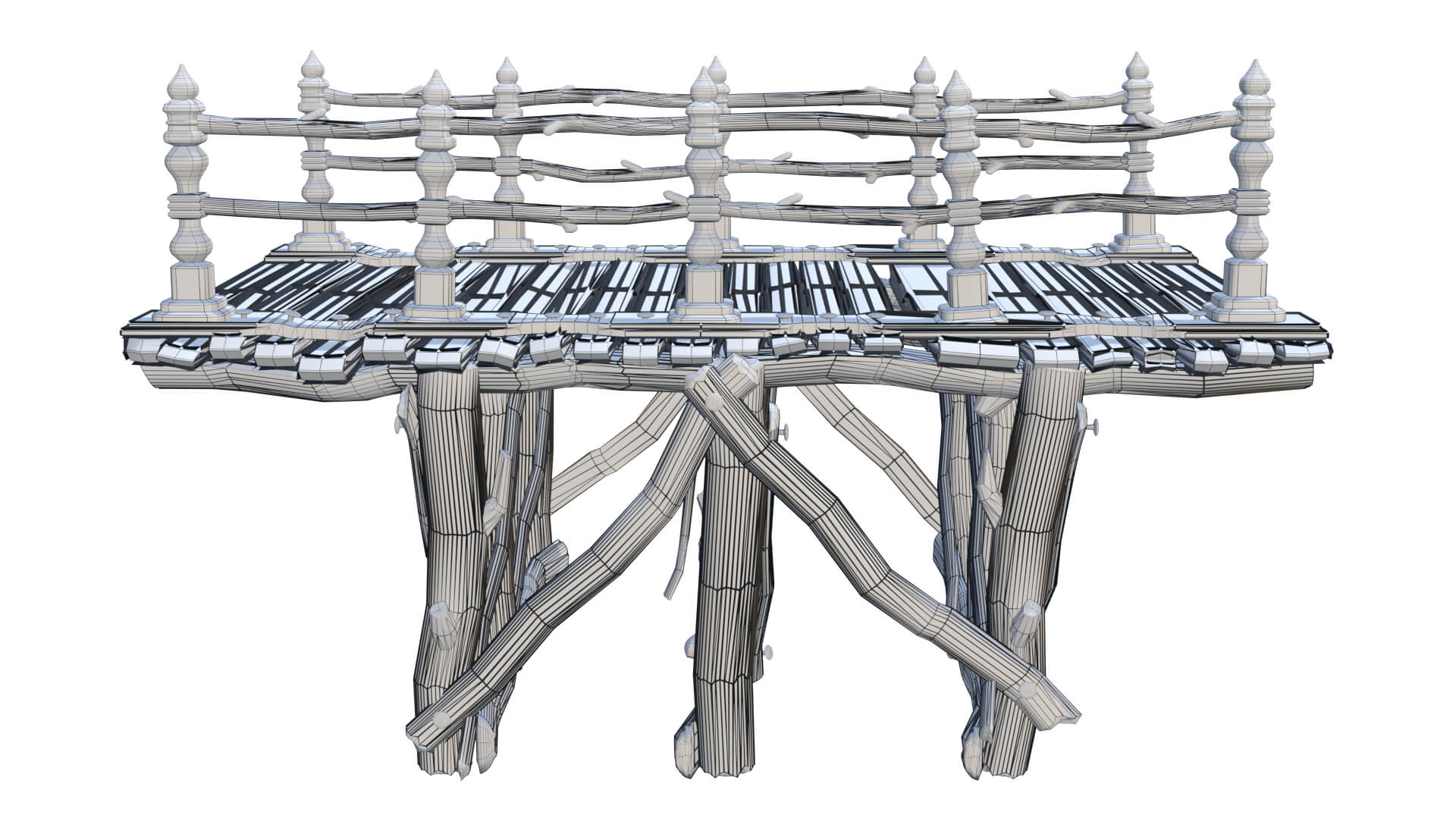 Wooden Bridge - 3D Model by H3afDya