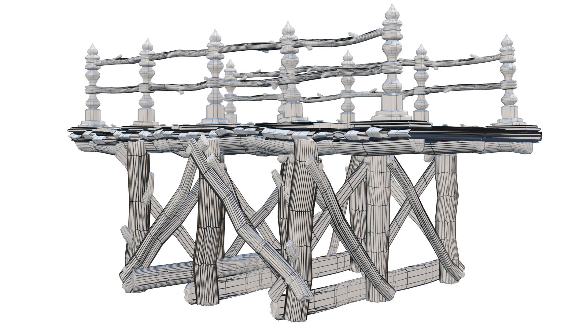 Wooden Bridge - 3D Model by H3afDya