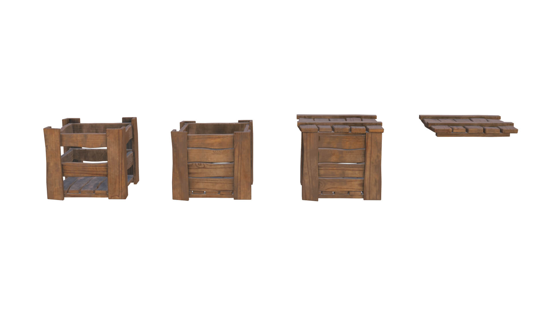 Wooden Crates - 3D Model by H3afDya