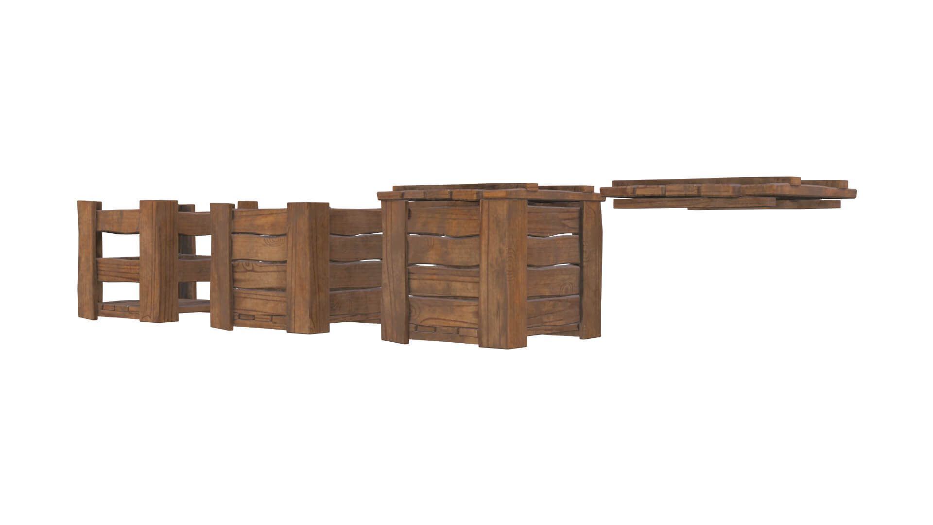 Wooden Crates - 3D Model by H3afDya