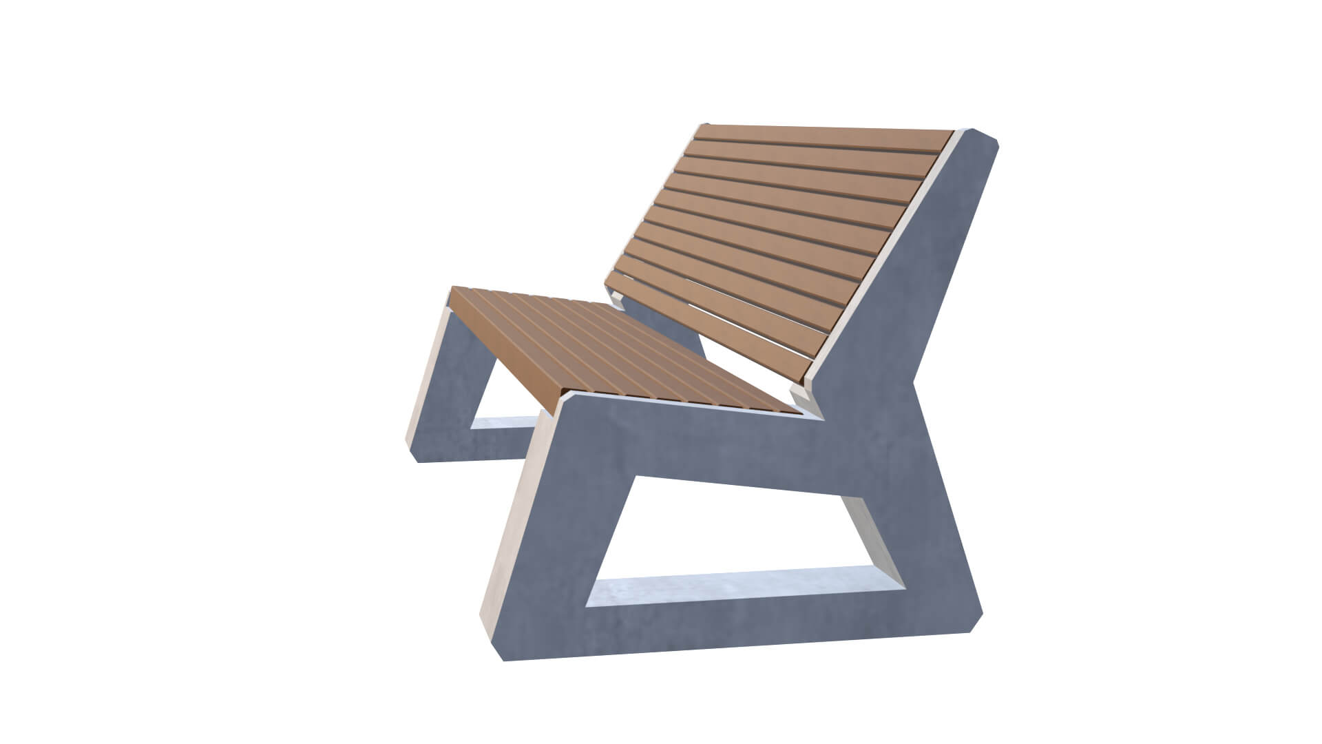 Modern Concrete Bench - 3D Model by H3afDya