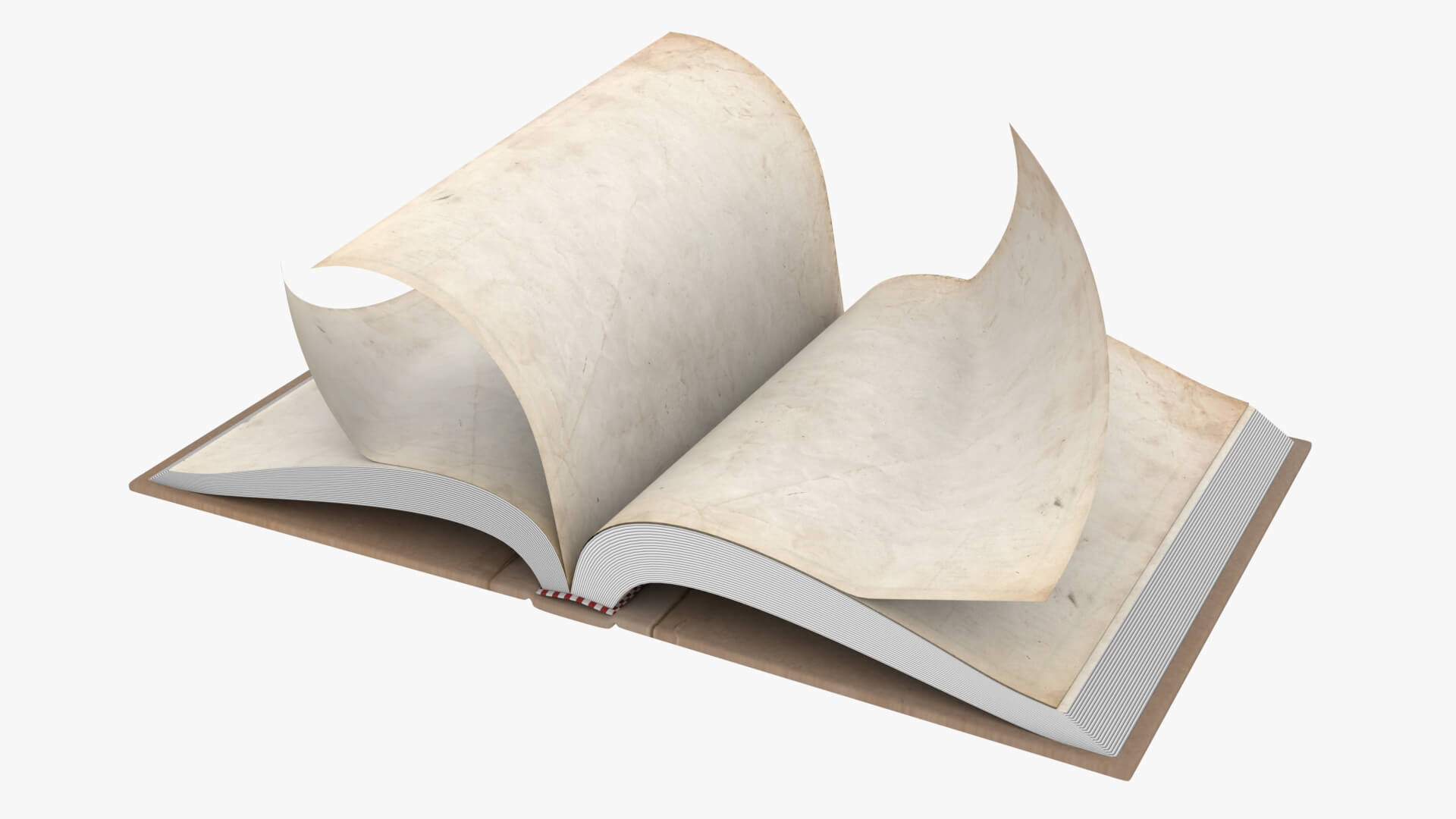 Old Brown Medieval Cover Rigged Book - 3D Model by H3afDya