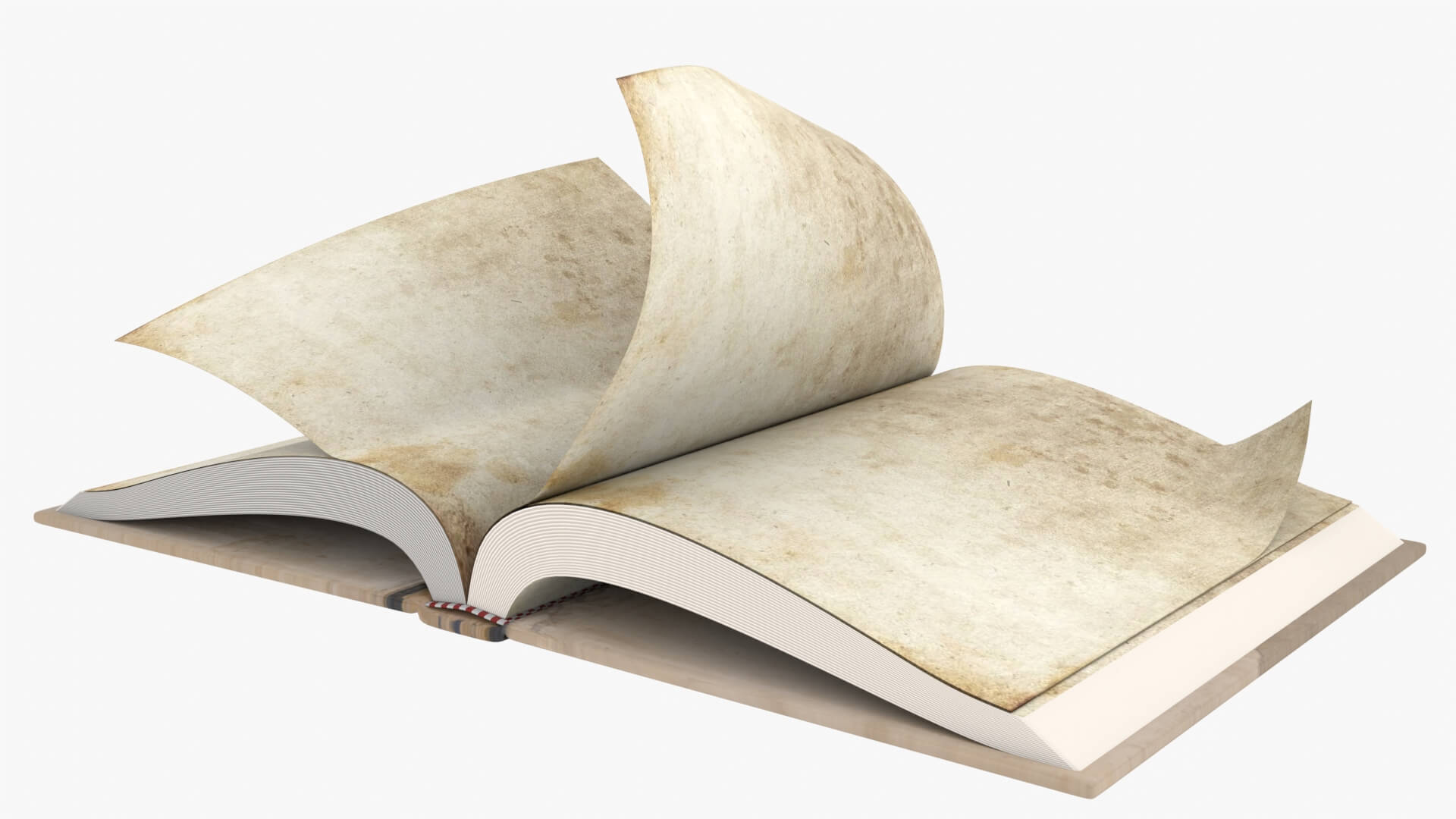 Old Light Brown Cover Rigged Book - 3D Model by H3afDya
