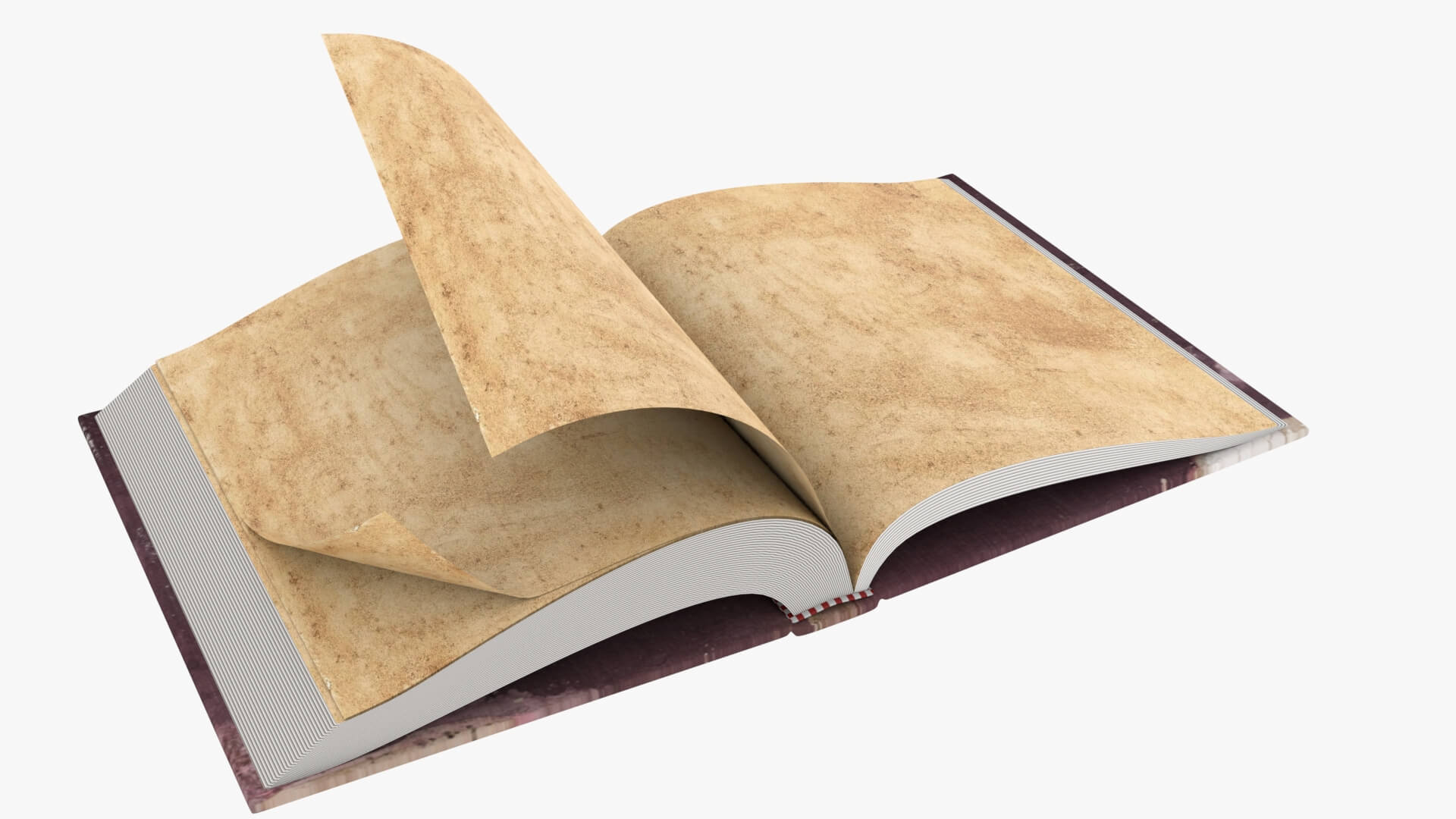 Old Red Cover Rigged Book - 3D Model by H3afDya