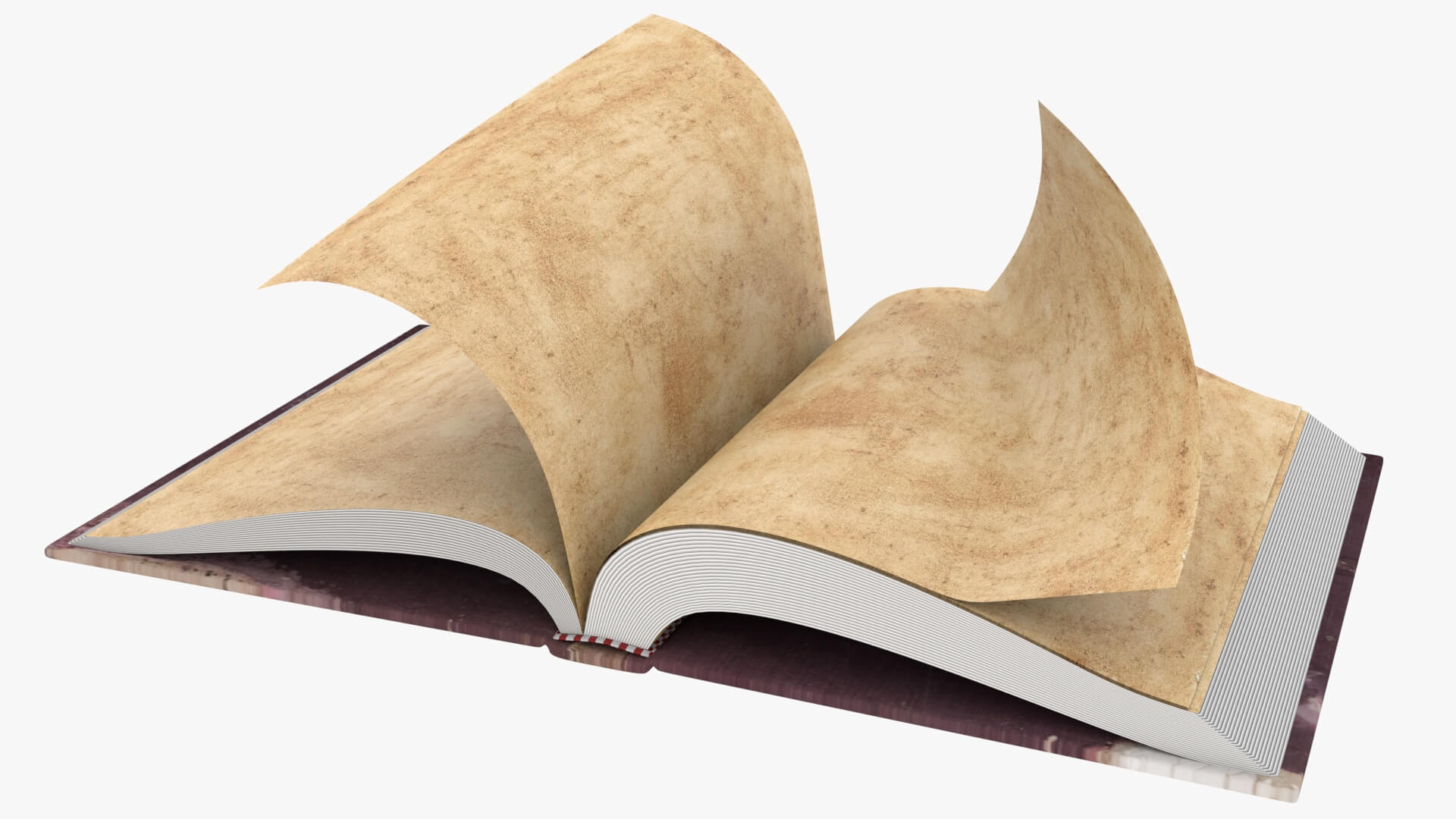 Old Red Cover Rigged Book - 3D Model by H3afDya