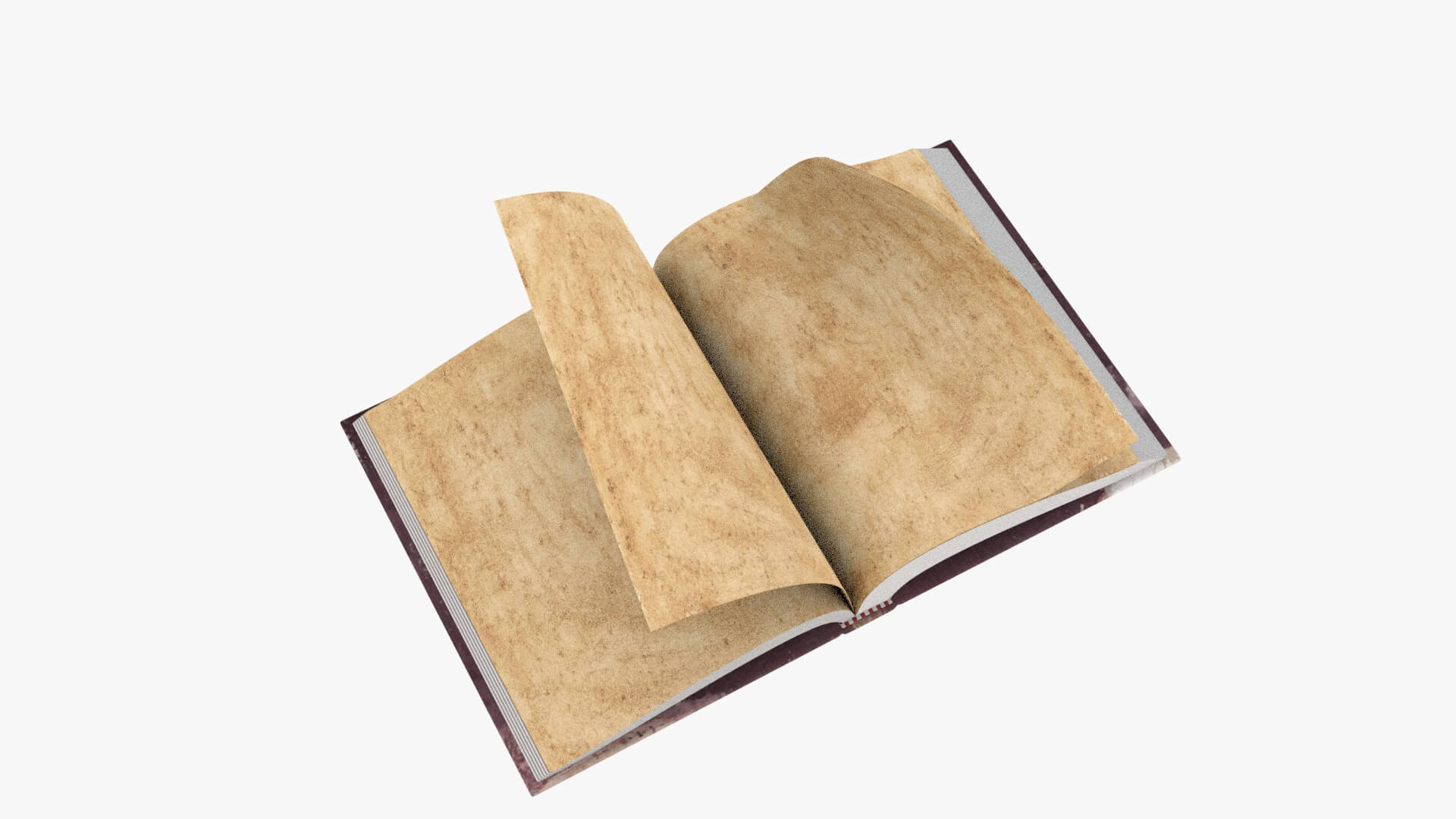 Old Red Cover Rigged Book - 3D Model by H3afDya